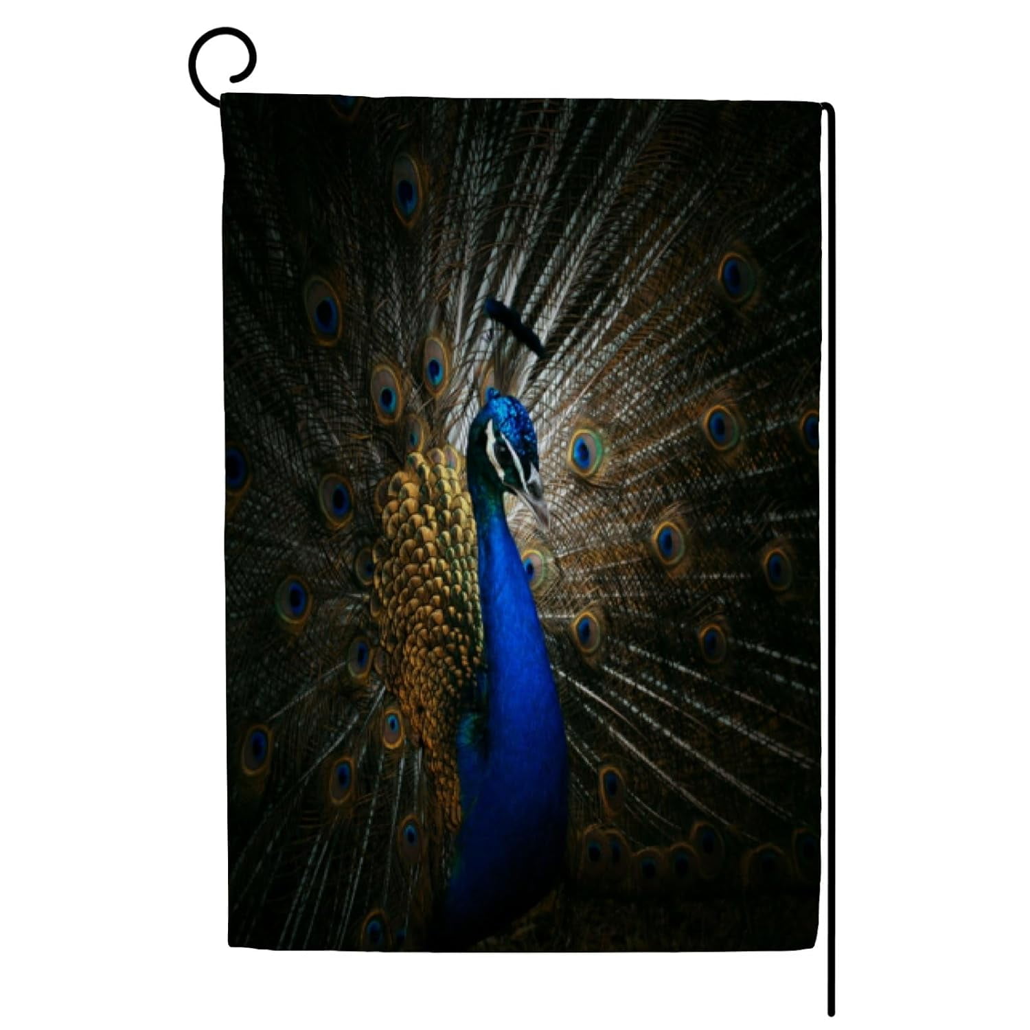 Garden Flags Beautiful Peacock Blue Gold Yard Flag for Outside Vertical ...