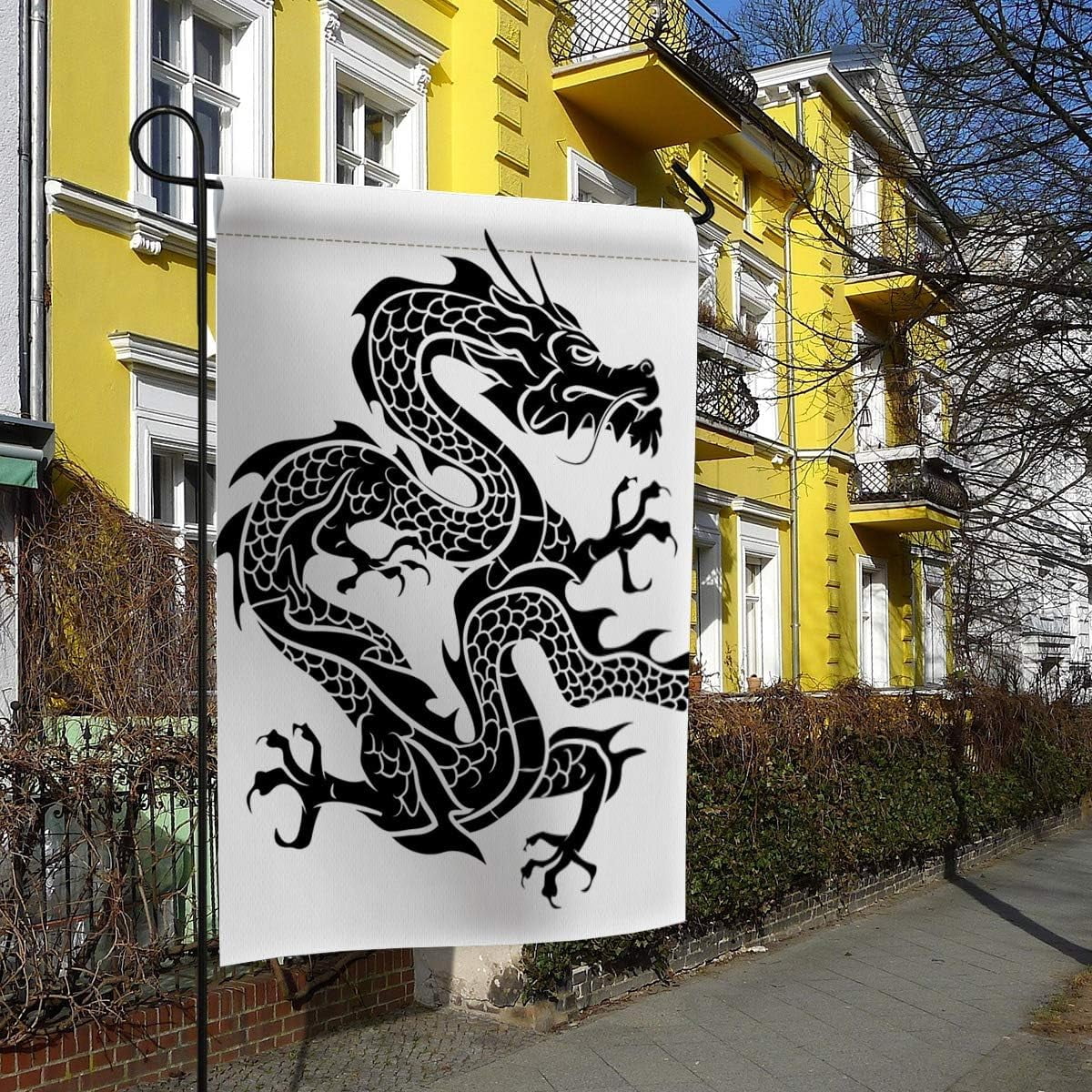 Garden Flags, Black And White Dragon Garden Flag, Yard Decorations ...