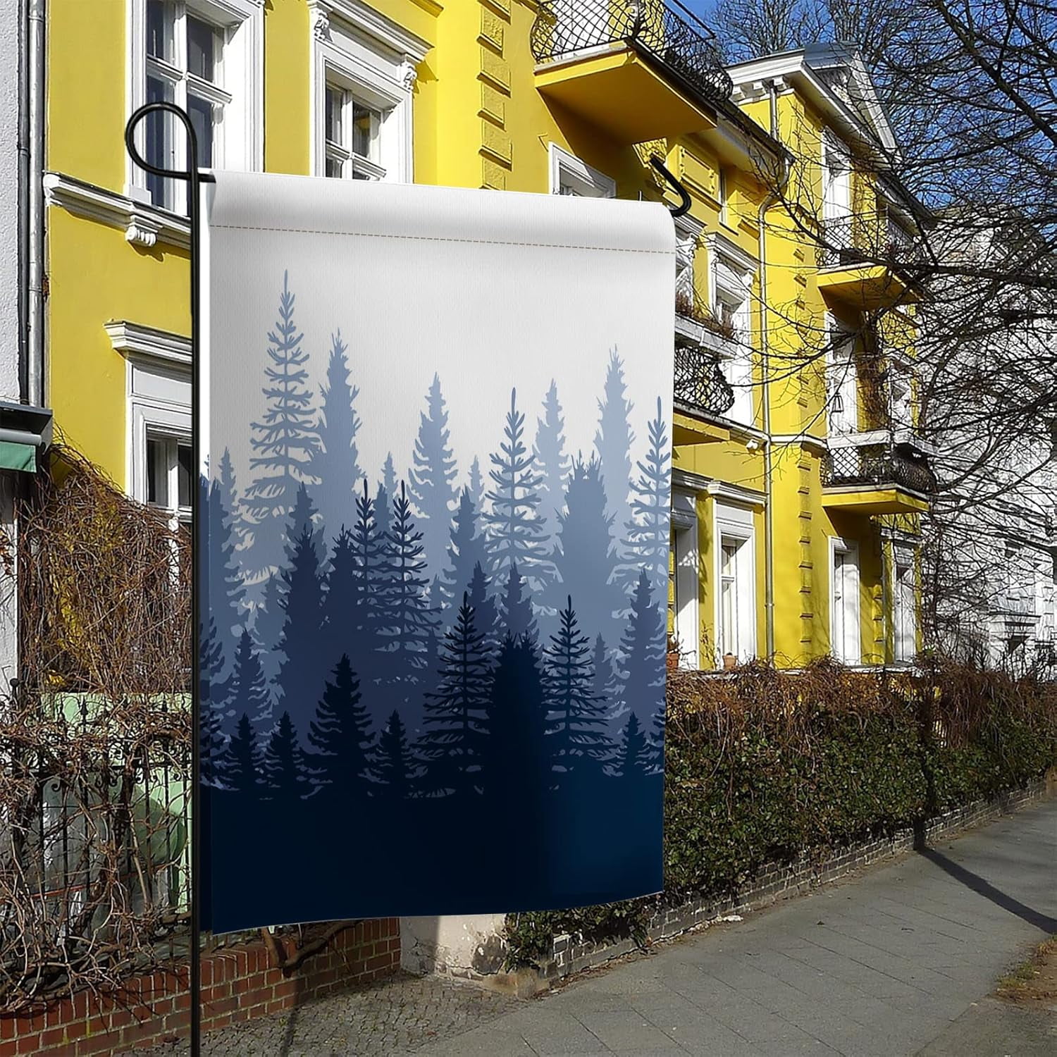 Garden Flags, Blue Purple Watercolor Forest Garden Flag, Yard ...