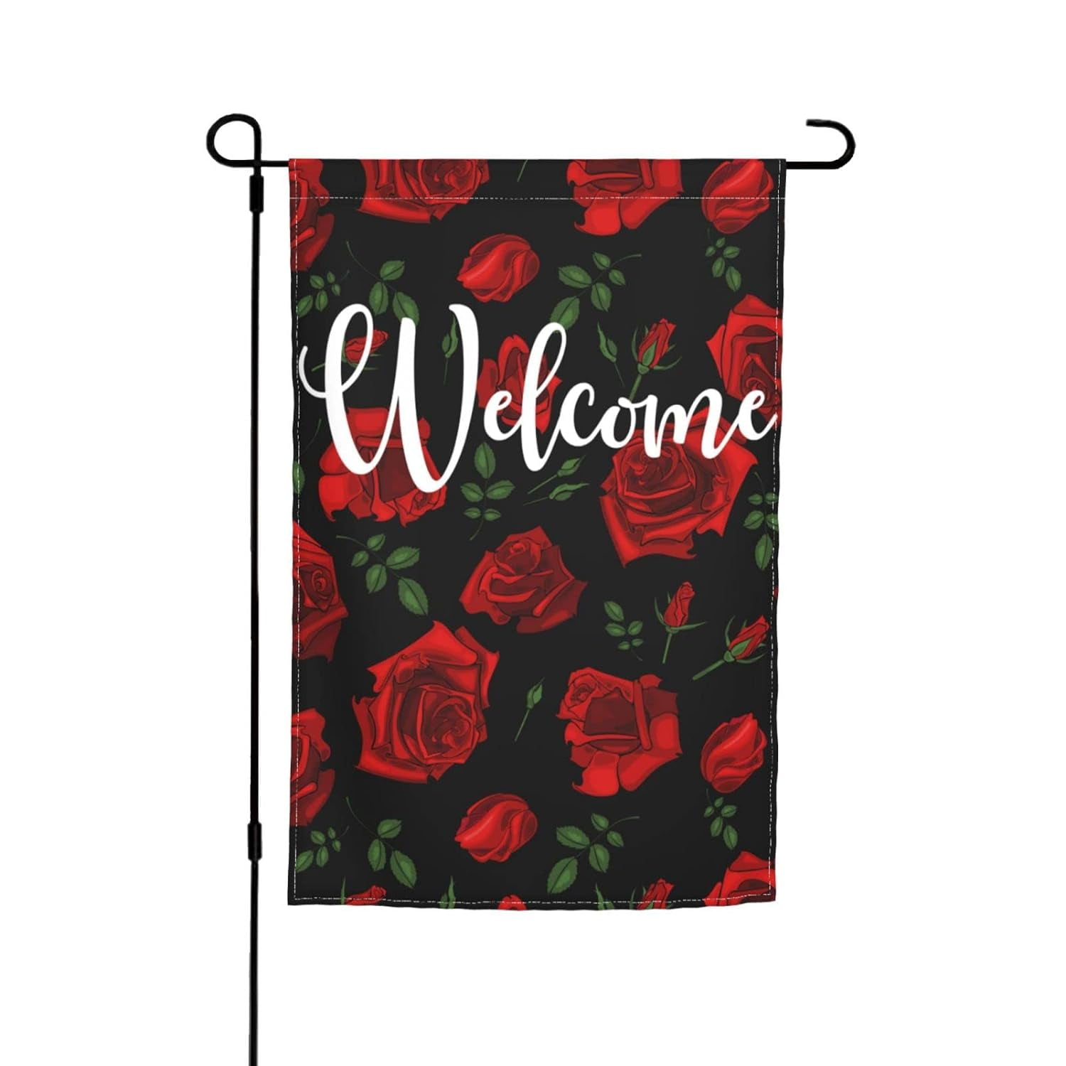 Garden Flags Bright Red Roses Premium Yard Flag Watercolor Floral ...