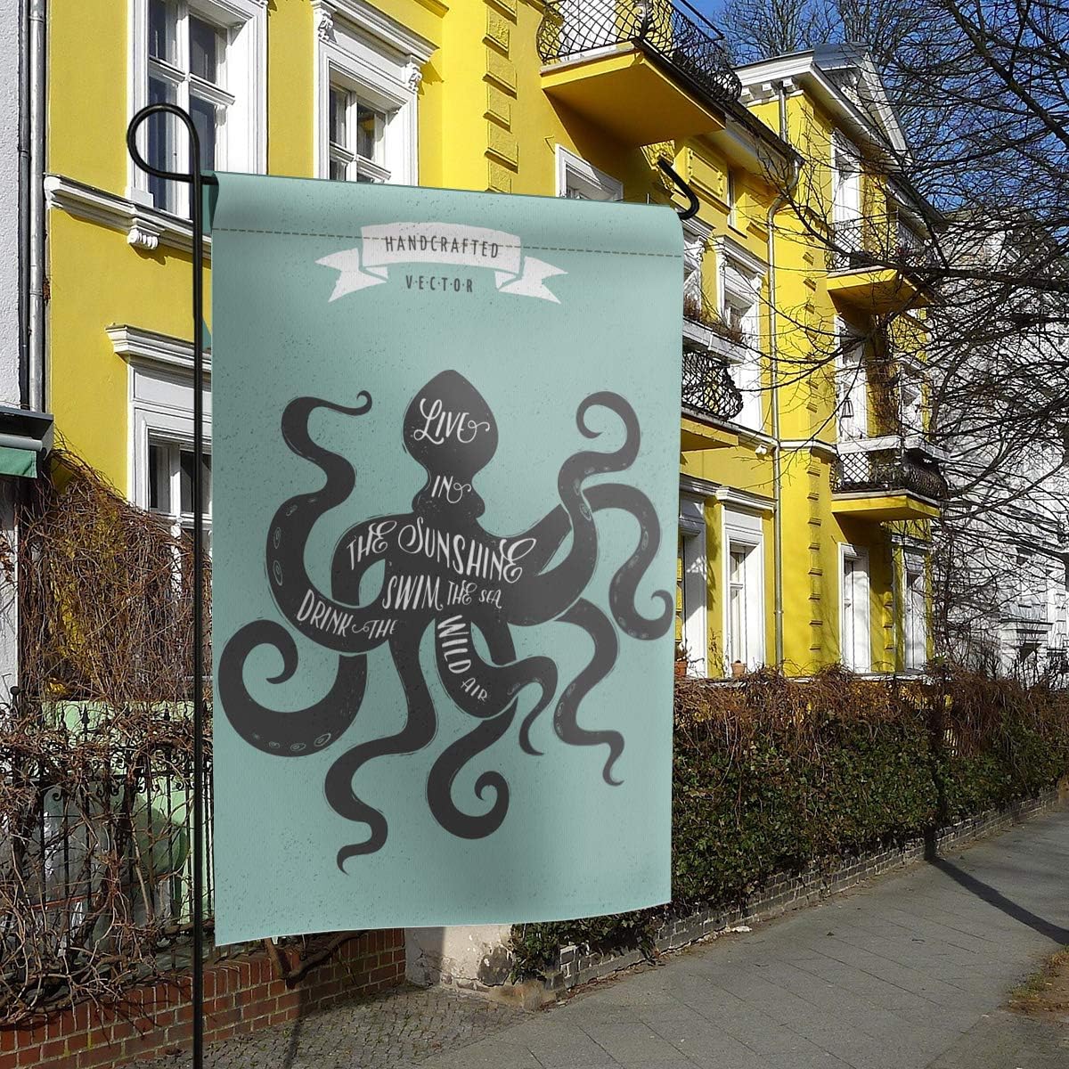 Garden Flags, Cartoon Octopus Hand Crafted Garden Flag, Yard ...