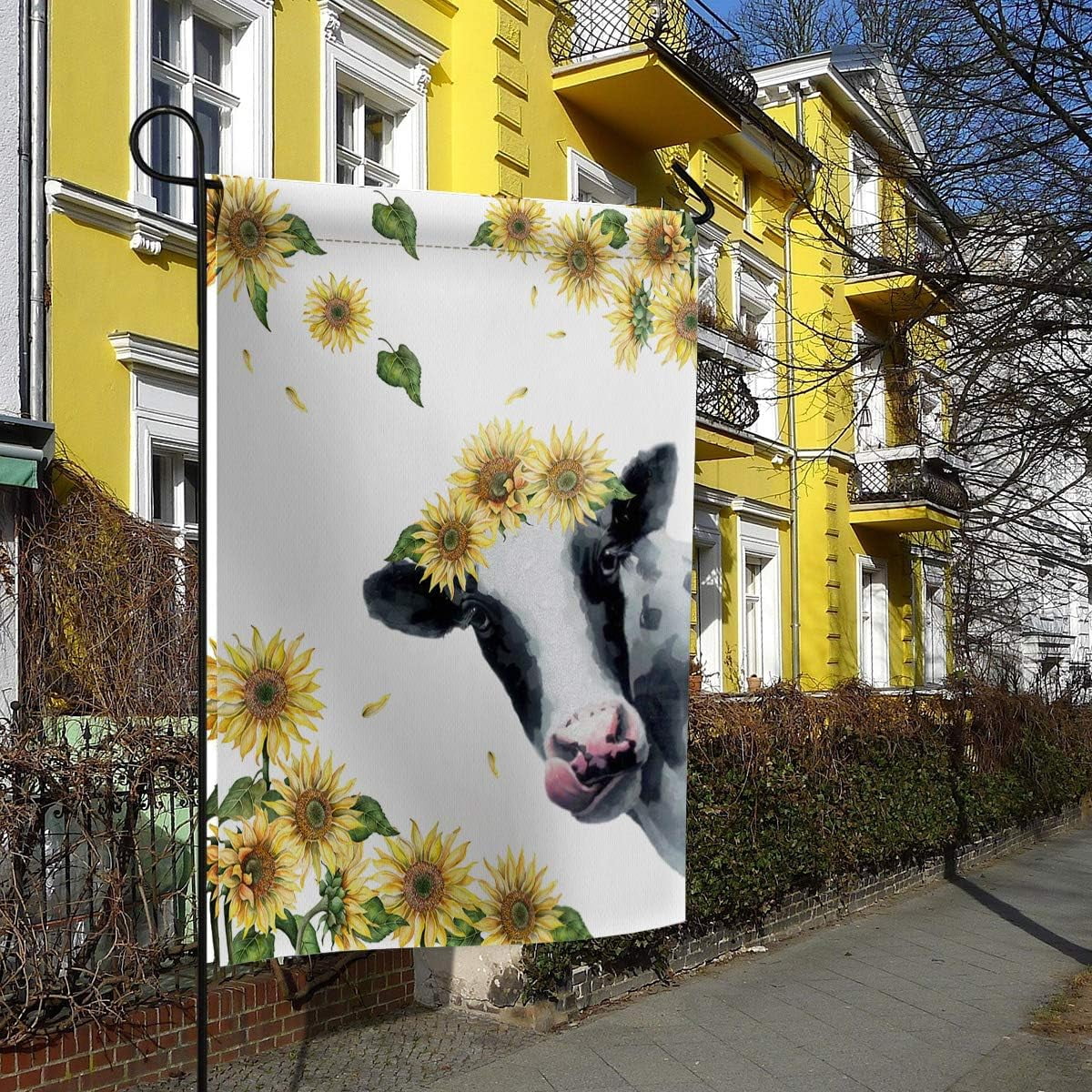 Garden Flags, Christmas Cow And Sunflowers Garden Flag, Yard ...