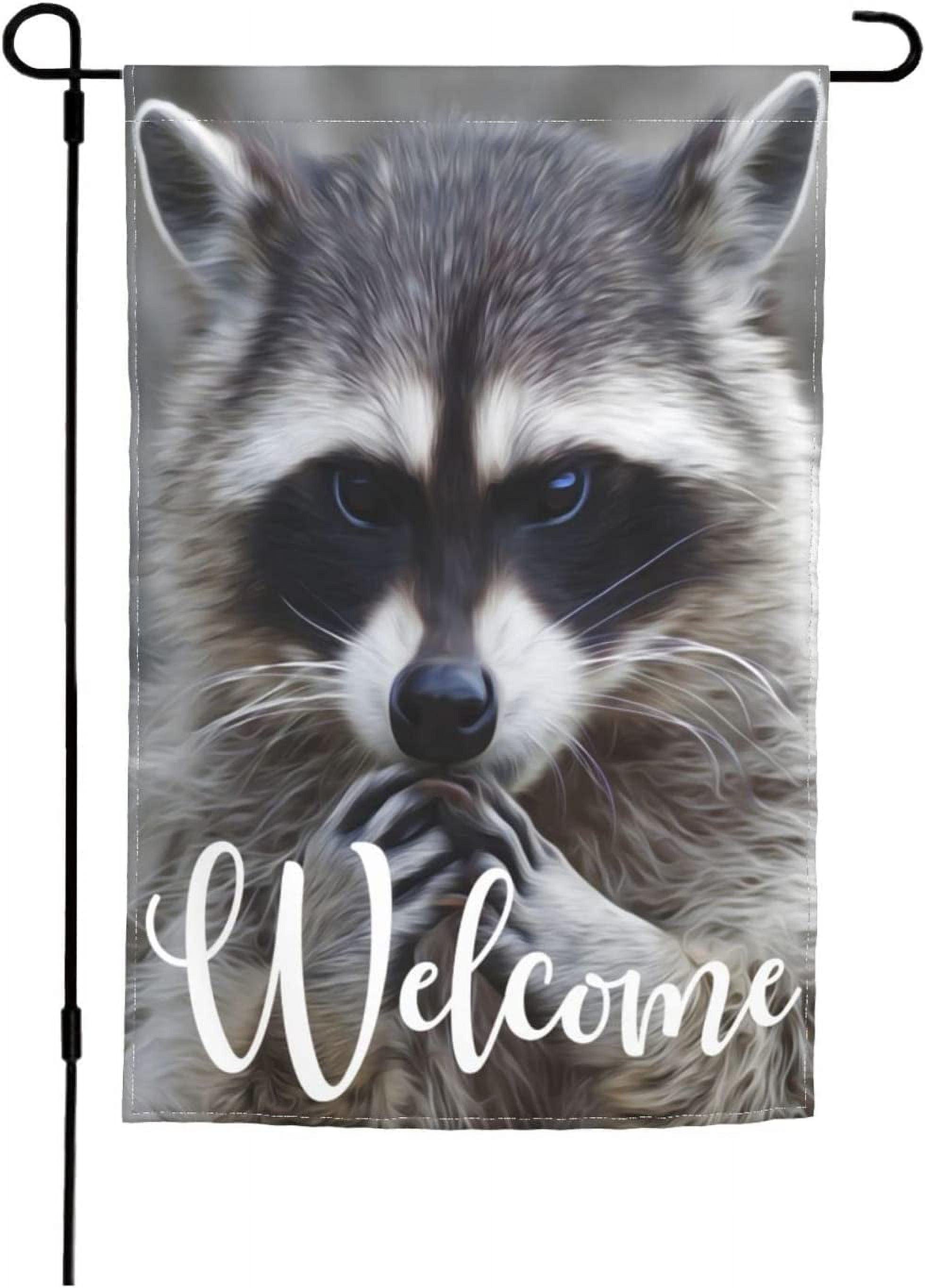Garden Flags Cute Raccoon Wild Animal Design Premium Yard Flag Holiday ...