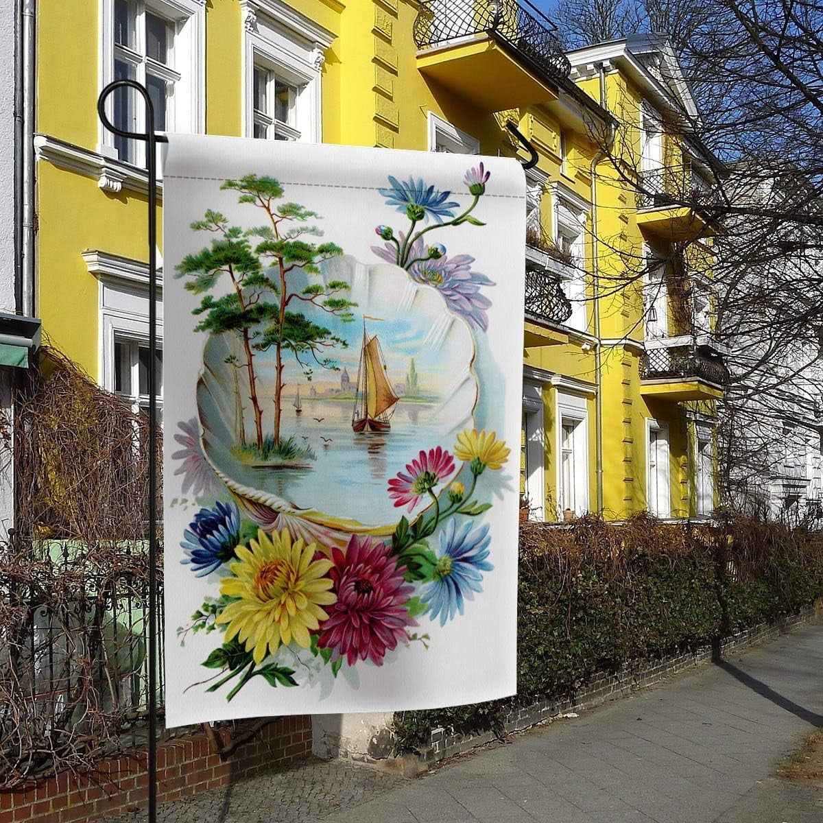 Garden Flags, Dream Fairyland Sailing In The Flower Sea Garden Flag ...