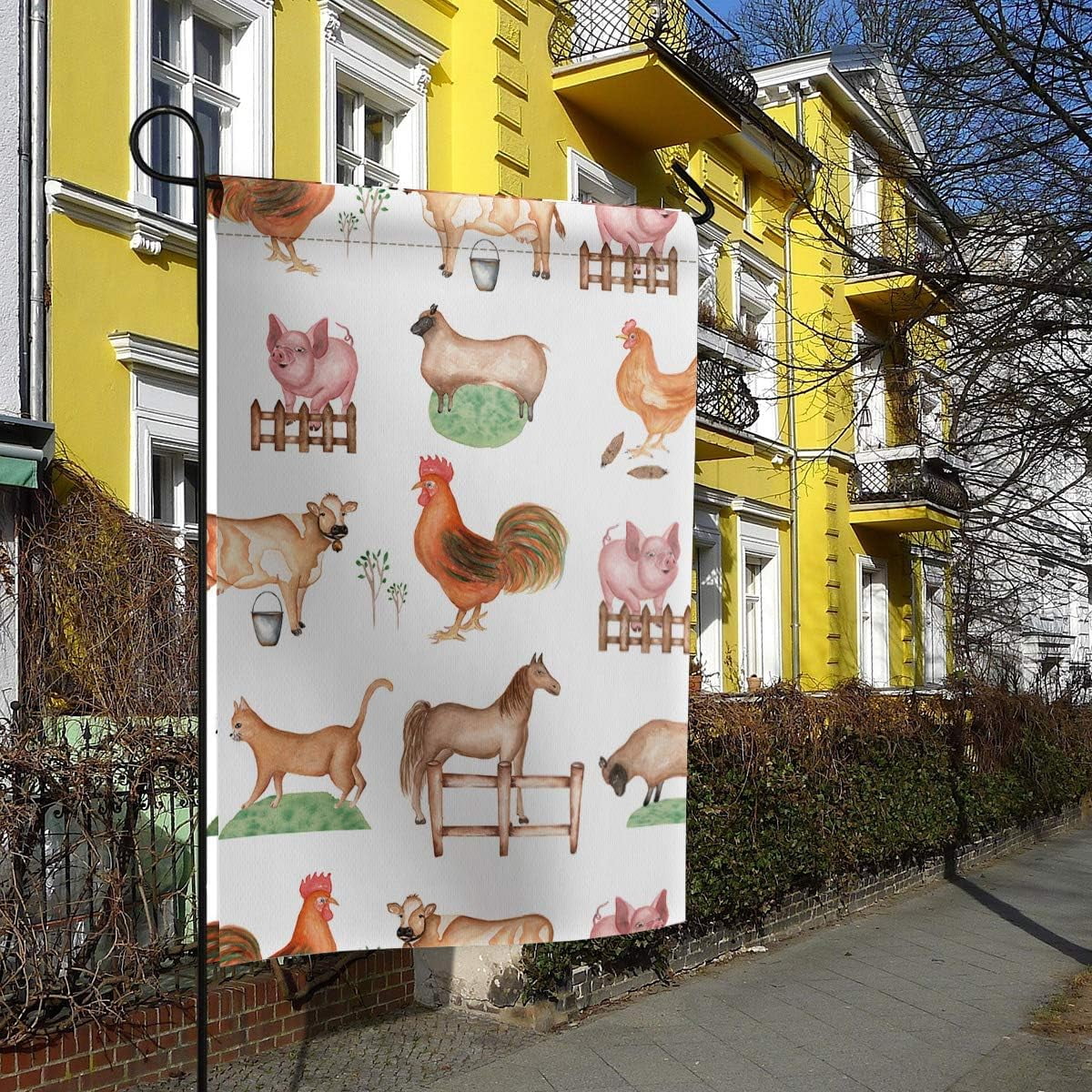 Garden Flags, Farm Cattle Sheep And Pig Garden Flag, Yard Decorations ...