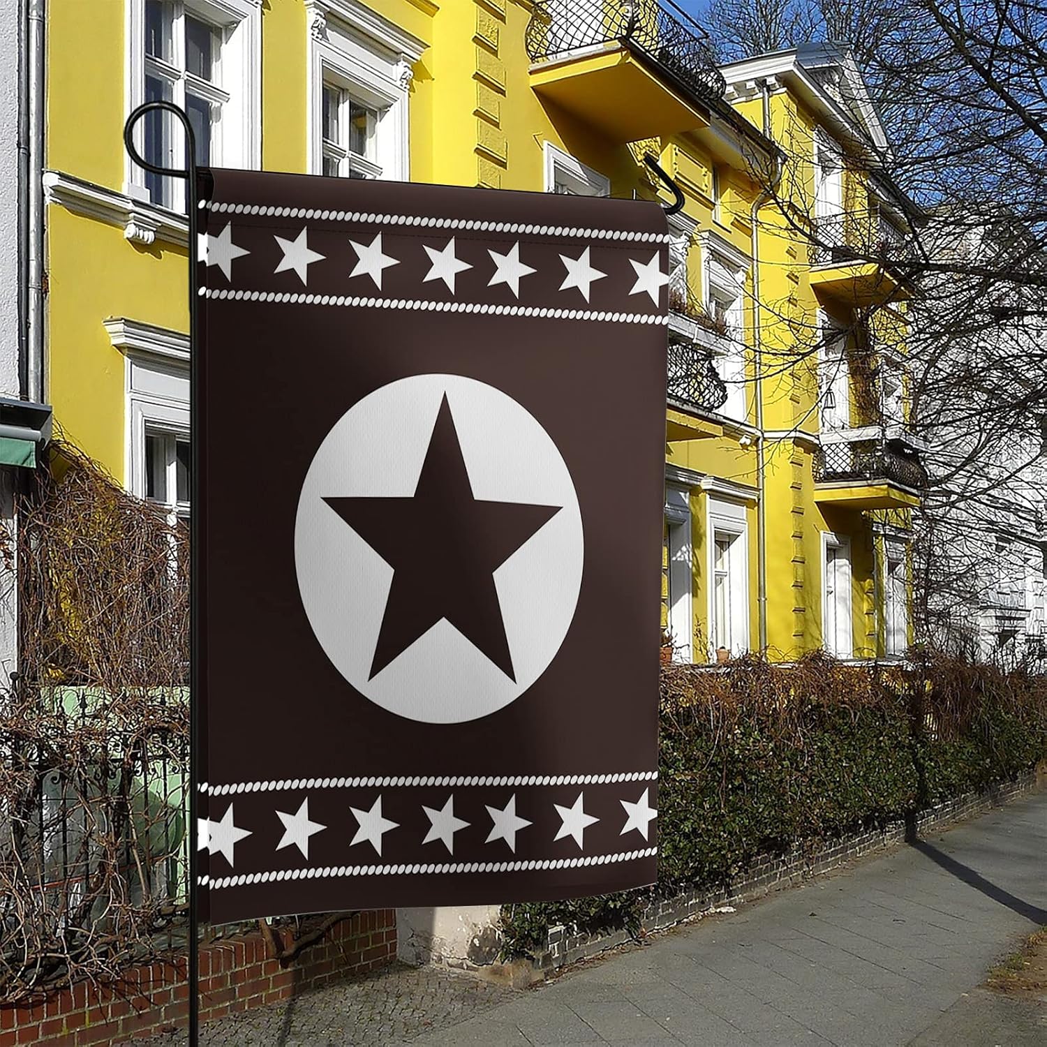 Garden Flags, Farm Five-Pointed Star On Black Garden Flag, Yard ...