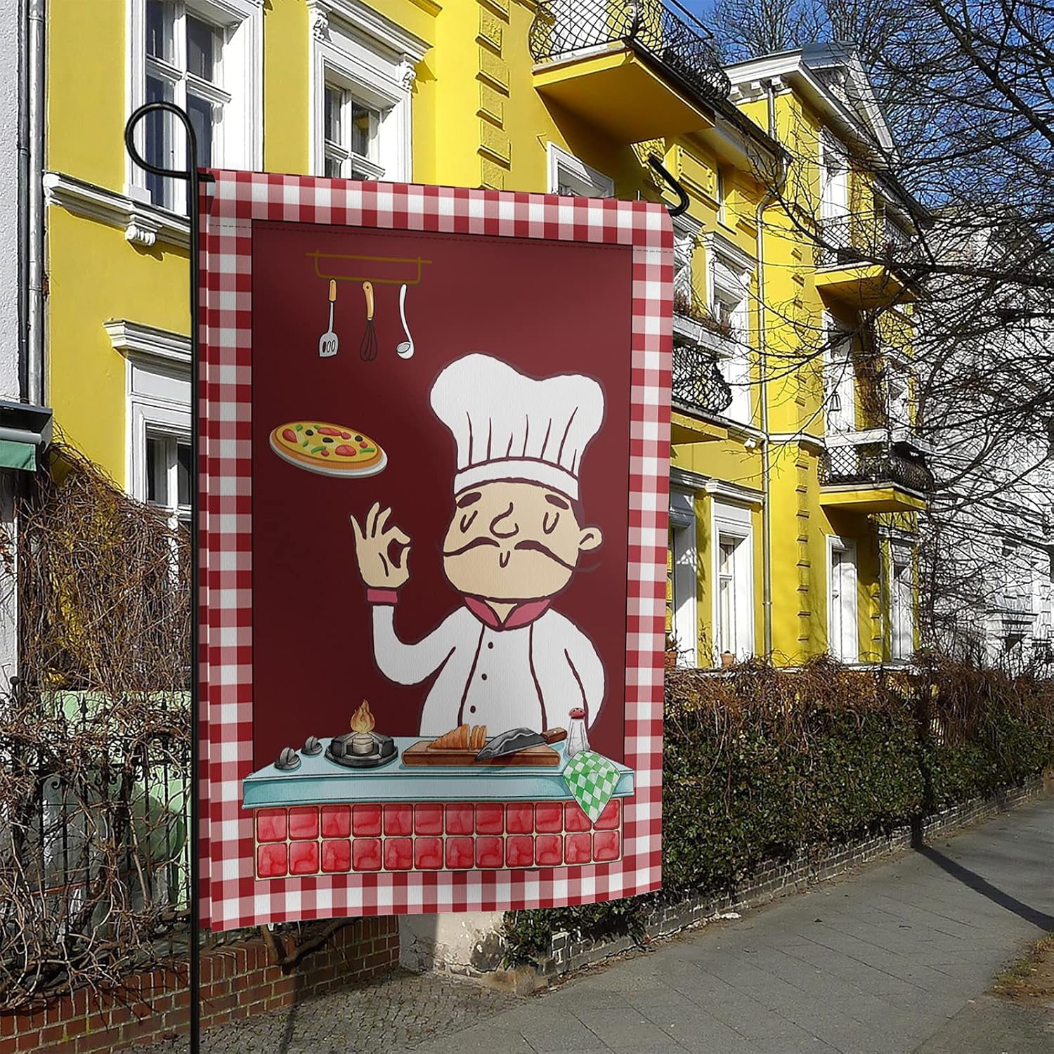 Garden Flags, Fat Chef Garden Flag, Yard Decorations Outdoor, Garden ...