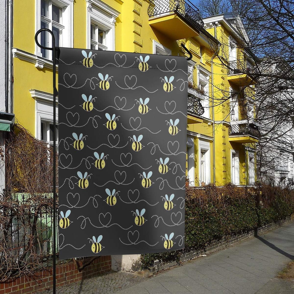 Garden Flags, Gray Bee Garden Flag, Yard Decorations Outdoor, Garden ...