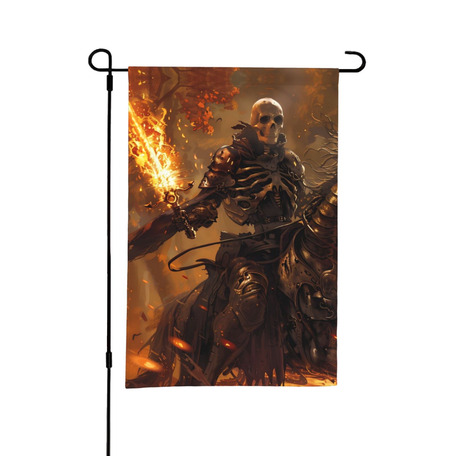 Garden Flags - Halloween Cool Skeleton Knight Double Sided 12 x 18 Inch ...