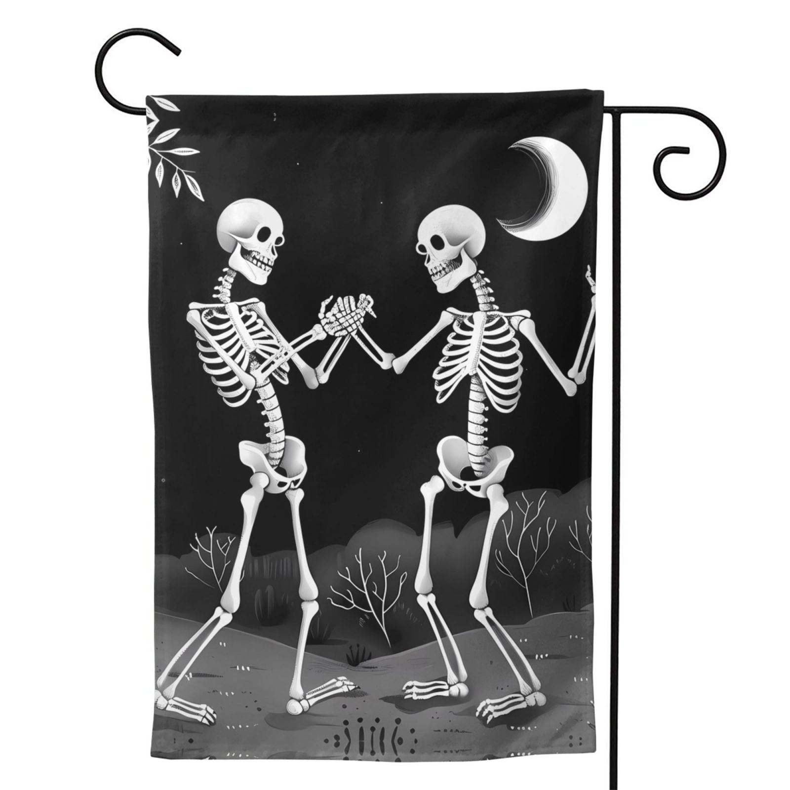 Garden Flags- Halloween Night Dancing Skeleton Double Sided 28 x 40 ...