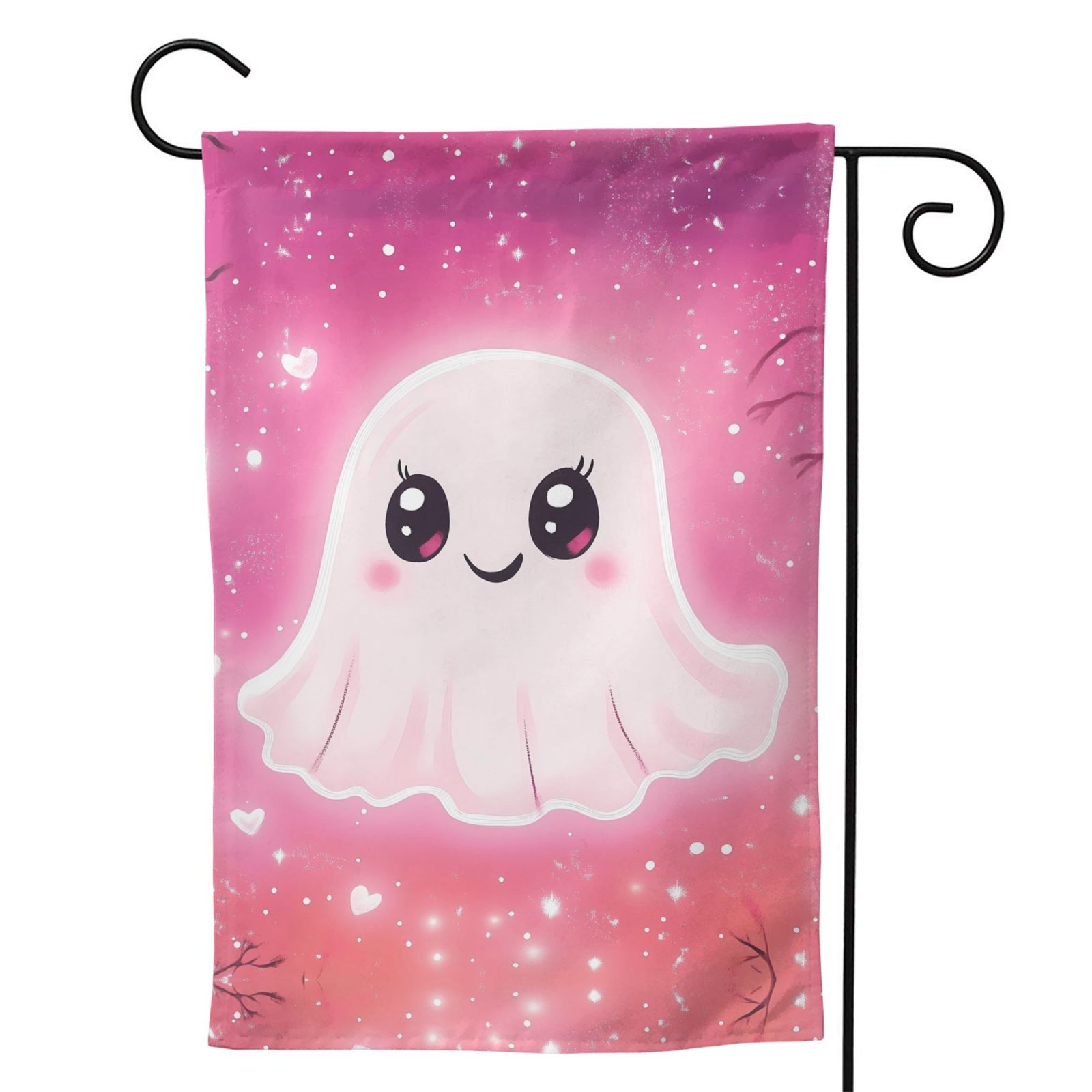 Garden Flags- Halloween Pink Cute Ghost C Double Sided 28 x 40 Inch ...