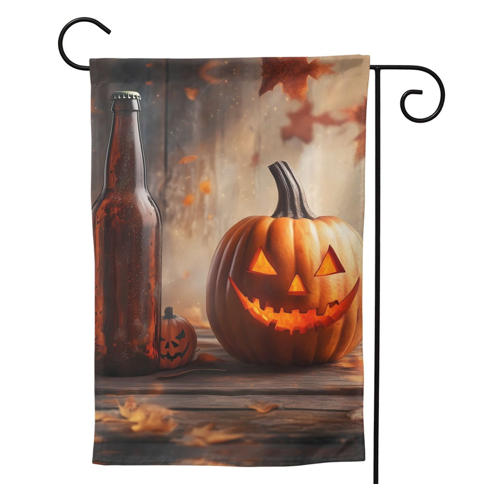 Garden Flags- Halloween Pumpkin Beer Double Sided 28 x 40 Inch Yard ...