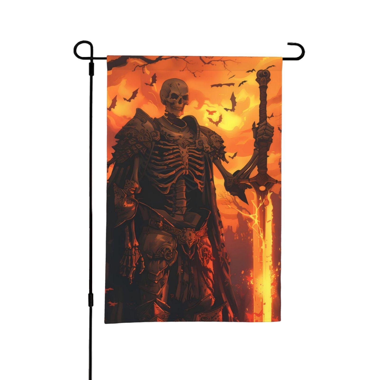 Garden Flags - Halloween Vintage Skeleton Knight Double Sided 12 x 18 ...