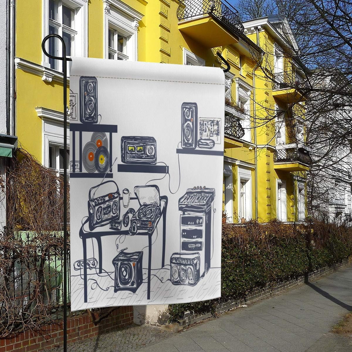 Garden Flags, Hand-Printed Sound Recording Garden Flag, Yard ...