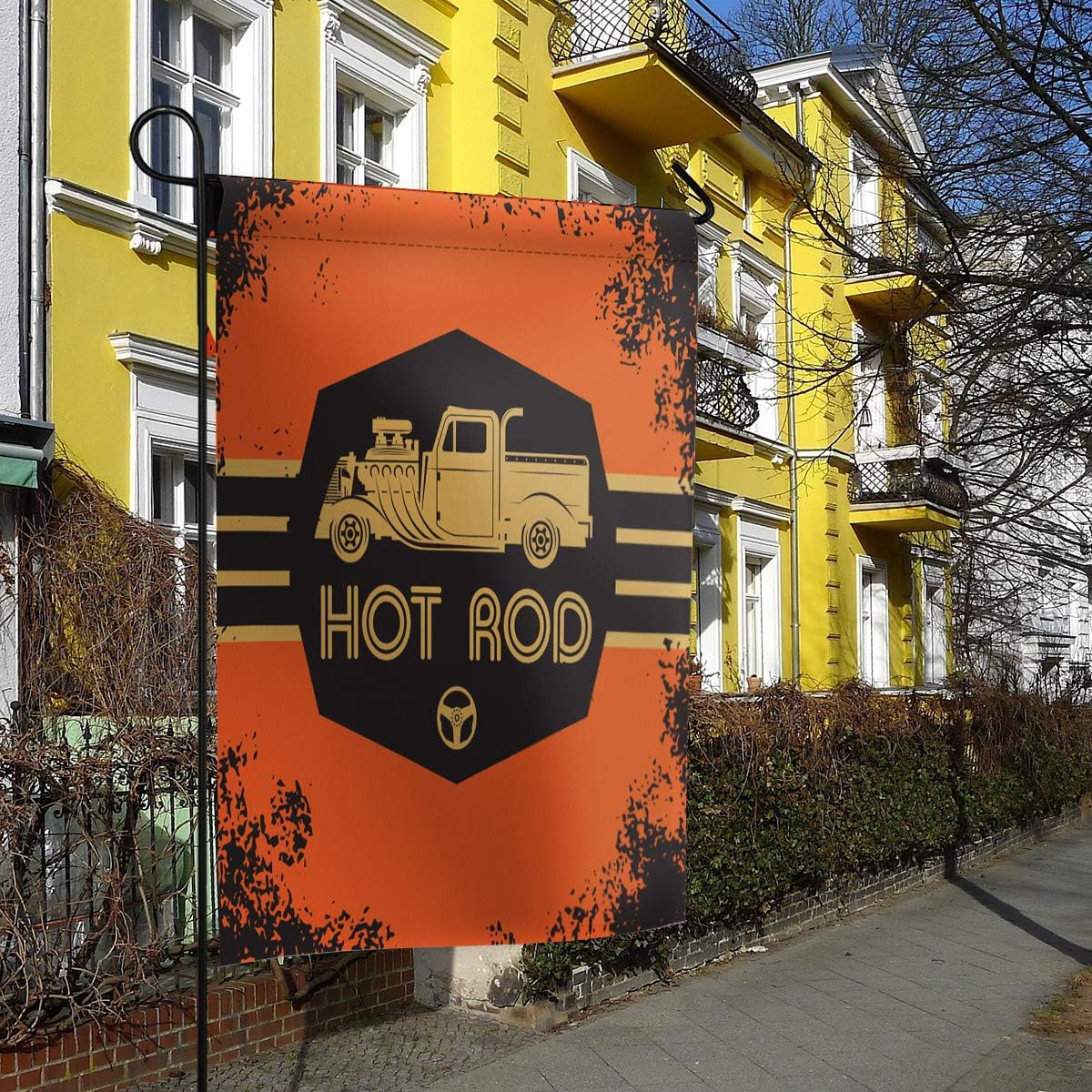 Garden Flags, Hot Rod Garden Flag, Yard Decorations Outdoor, Garden ...