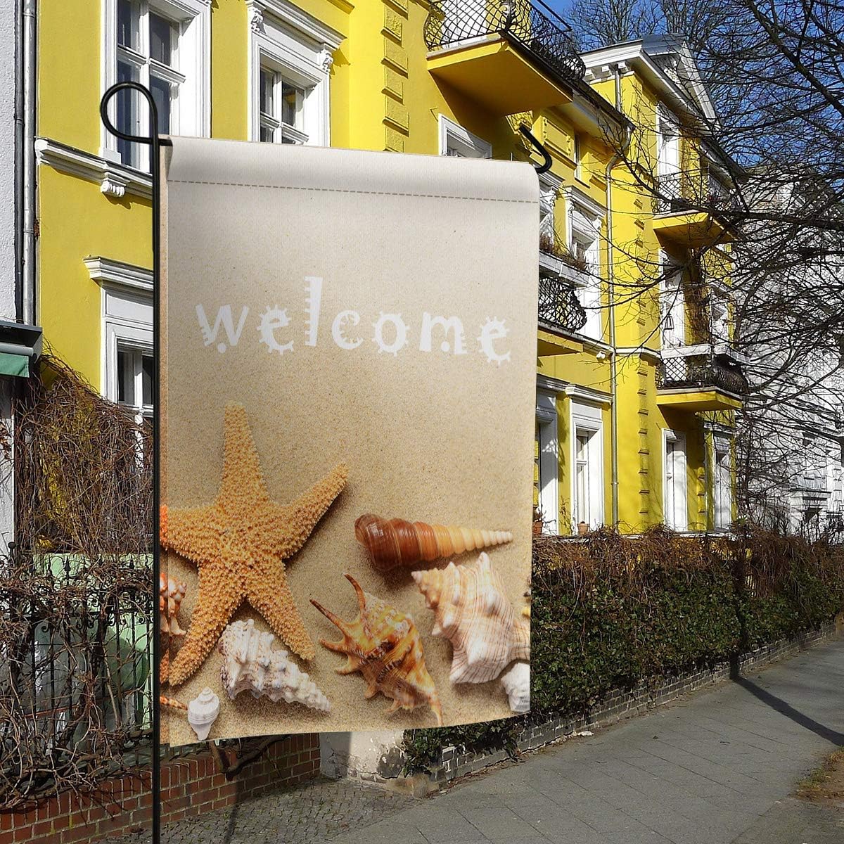 Garden Flags, In The Beach With Shells Starfishes Garden Flag, Yard ...