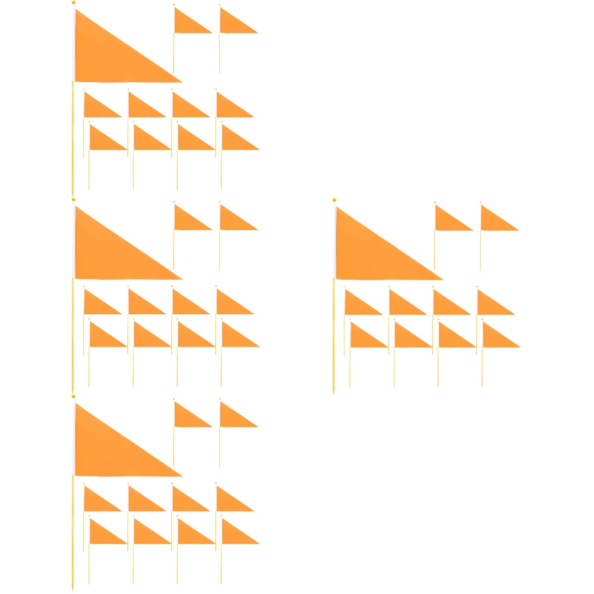 Garden Flags Lawn Marking Triangular Orange Sticks Triangle Banner ...