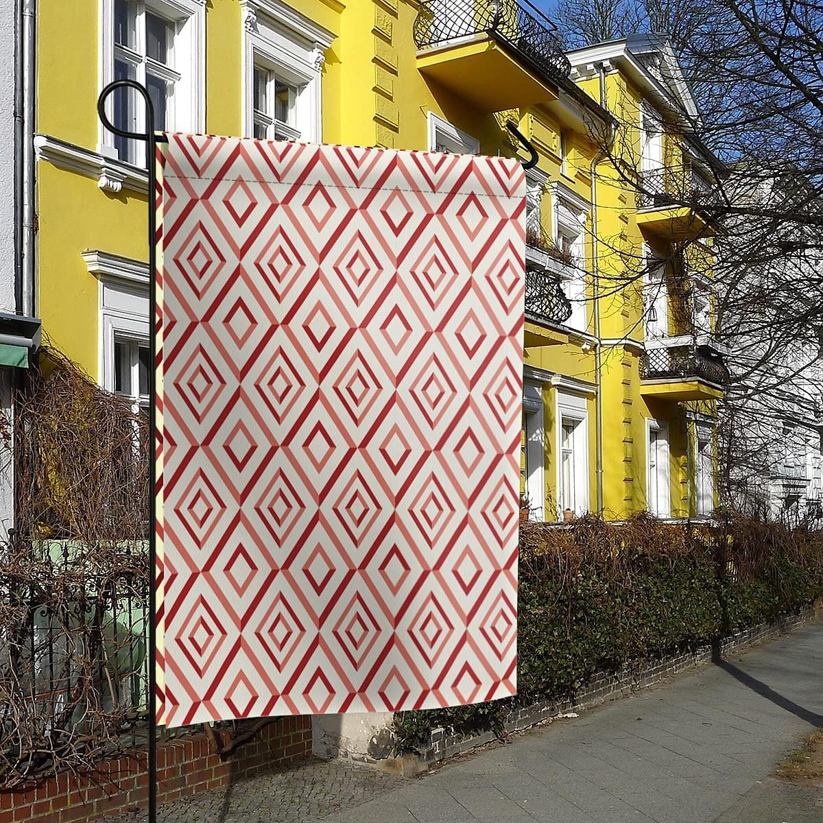 Garden Flags, Modern Simple Orange Geometry Pattern Garden Flag, Yard ...