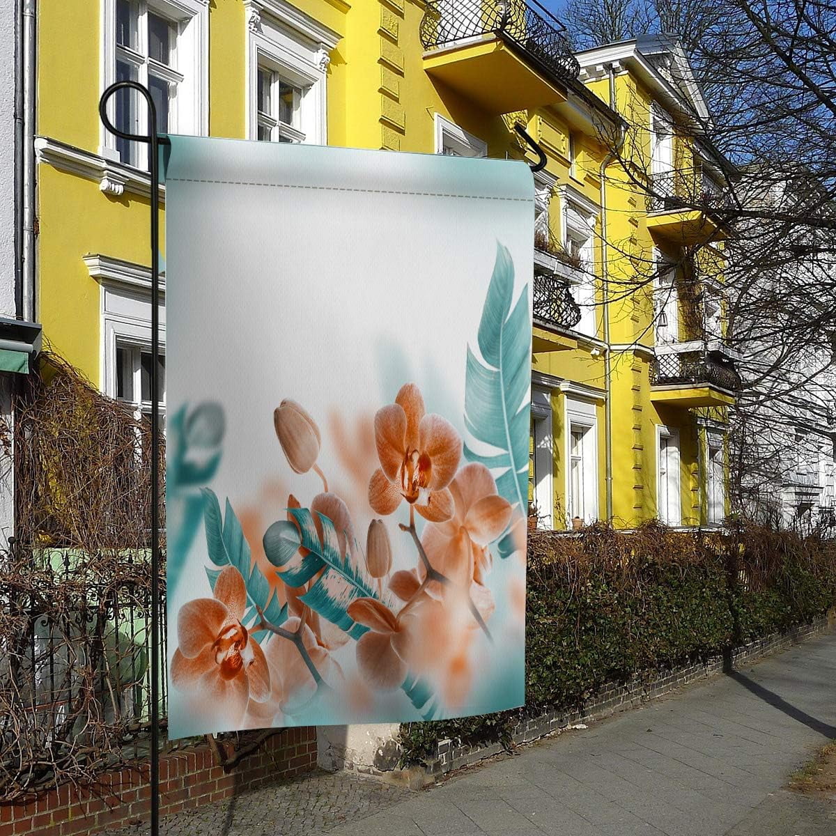 Garden Flags, Orange Tropical Plant Decoration Garden Flag, Yard ...