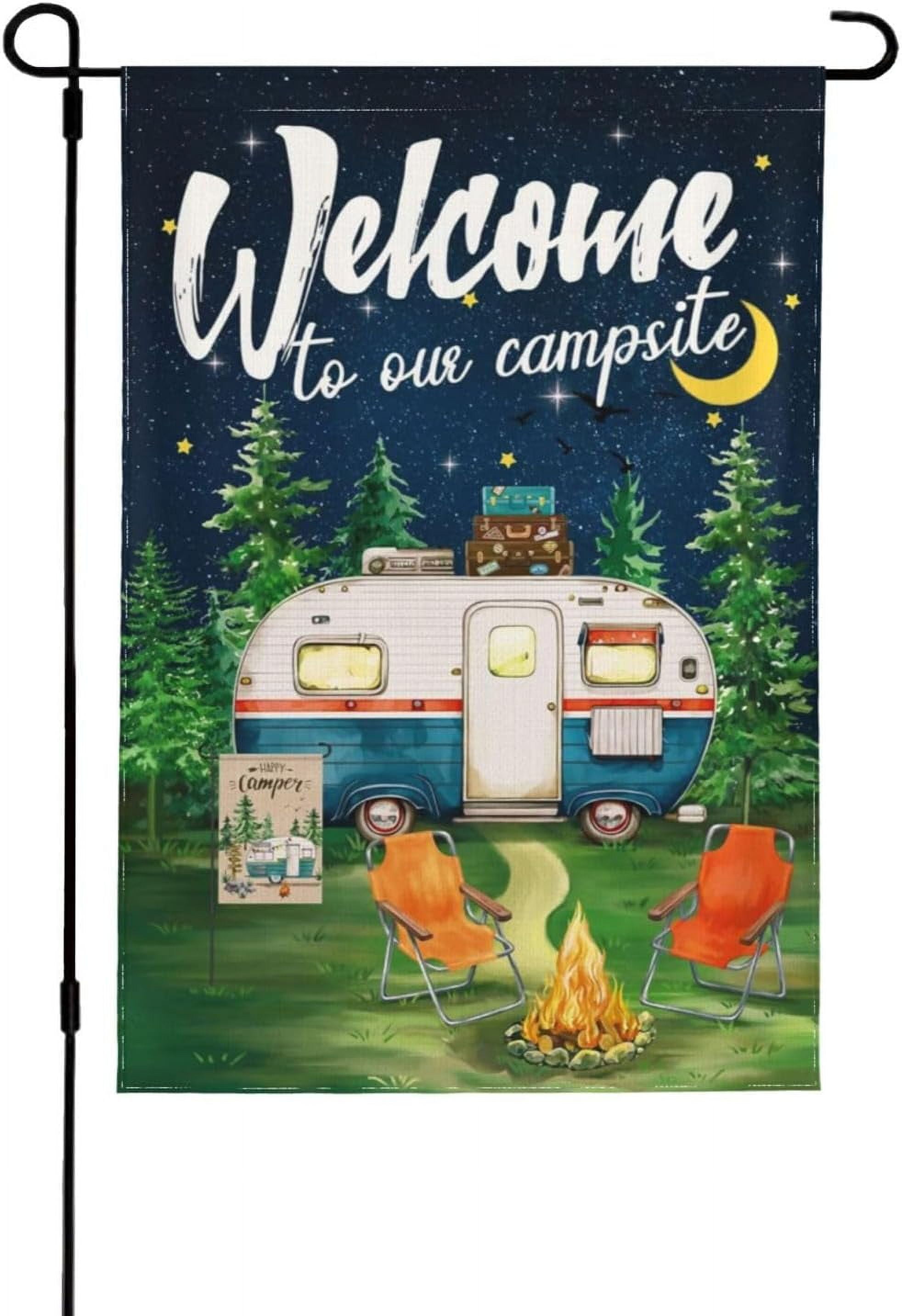 Garden Flags for Outside Welcome to Our Campsite Yard Flags for RV ...