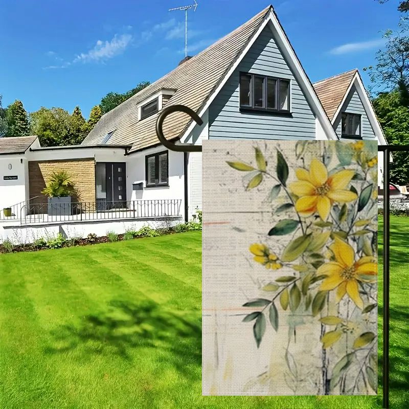 Garden Flags for Outside, Yellow Floral Garden Flag for Garden & Porch ...