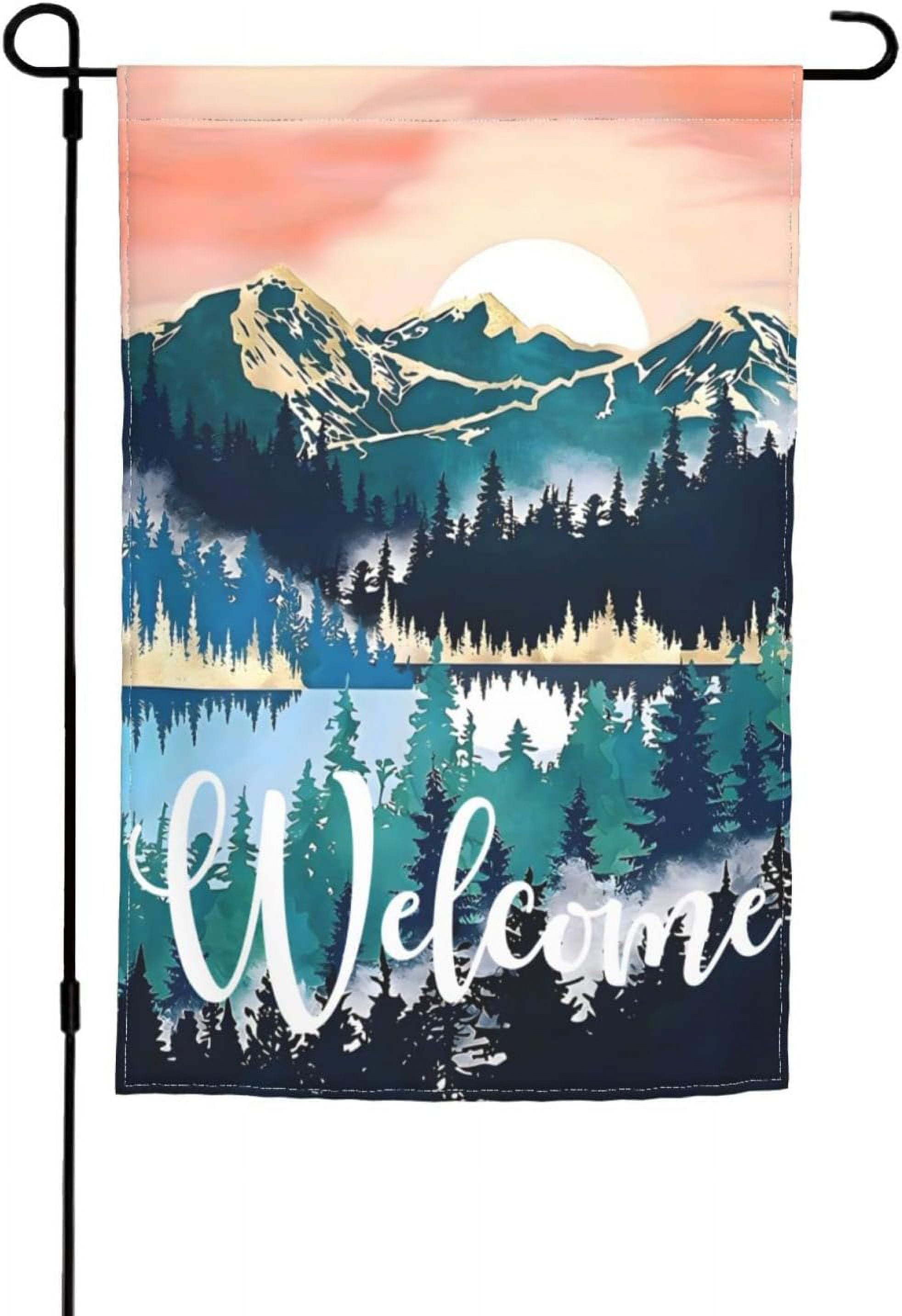 Garden Flags Overlapping Towering Green Mountains Premium Yard Flag ...