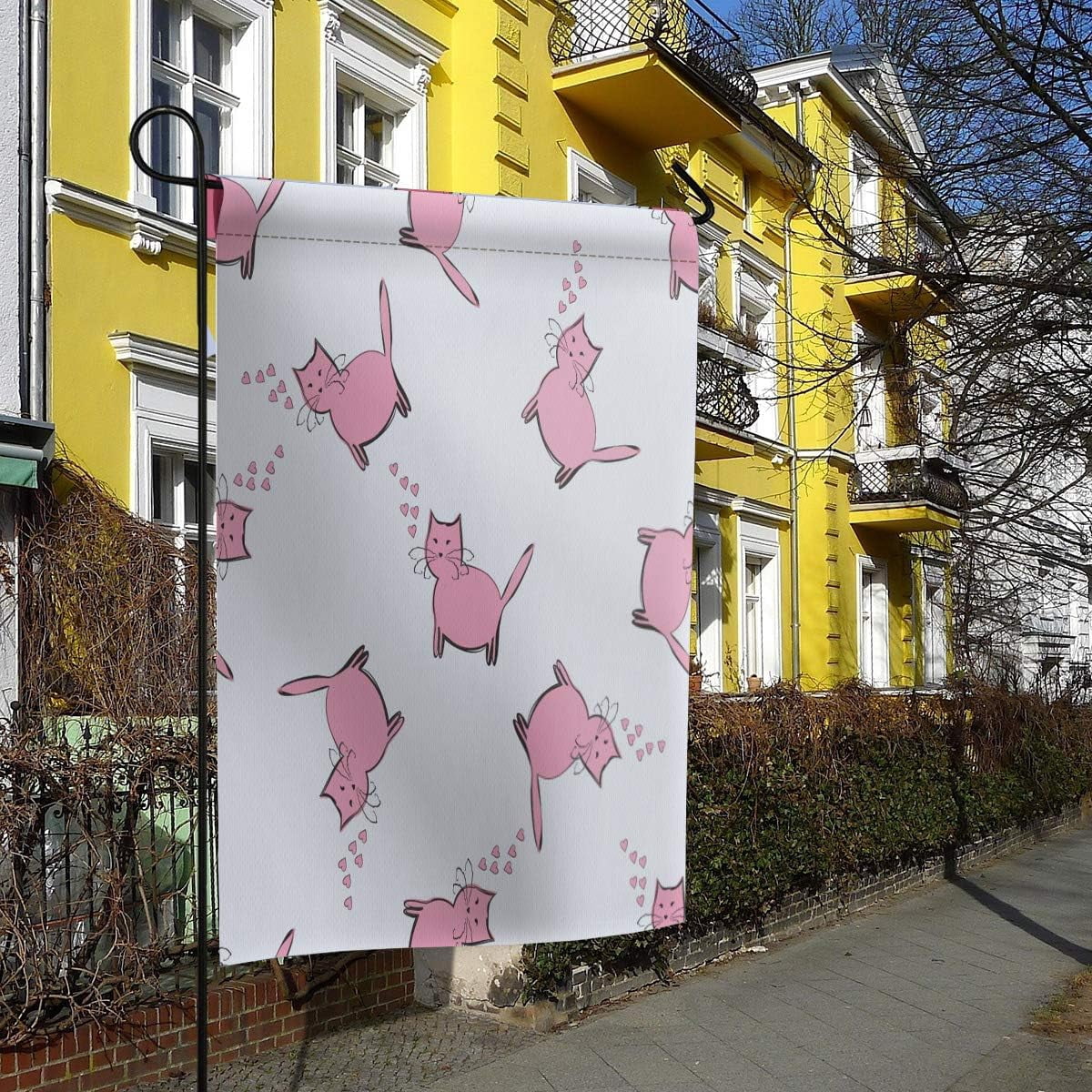 Garden Flags, Pink Kitty Cute Cat Garden Flag, Yard Decorations Outdoor ...