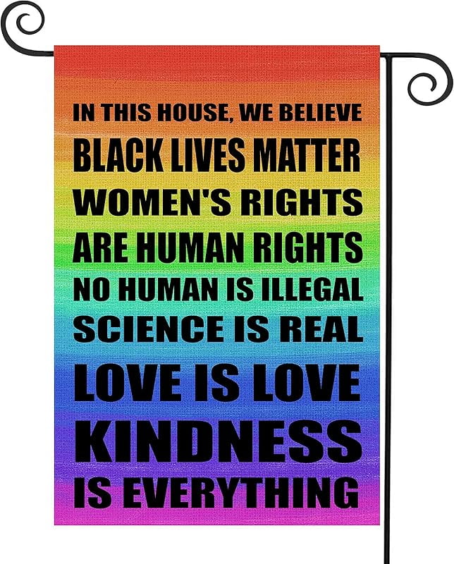Garden Flags With Pride Flag For In This House We Believe Science Is ...