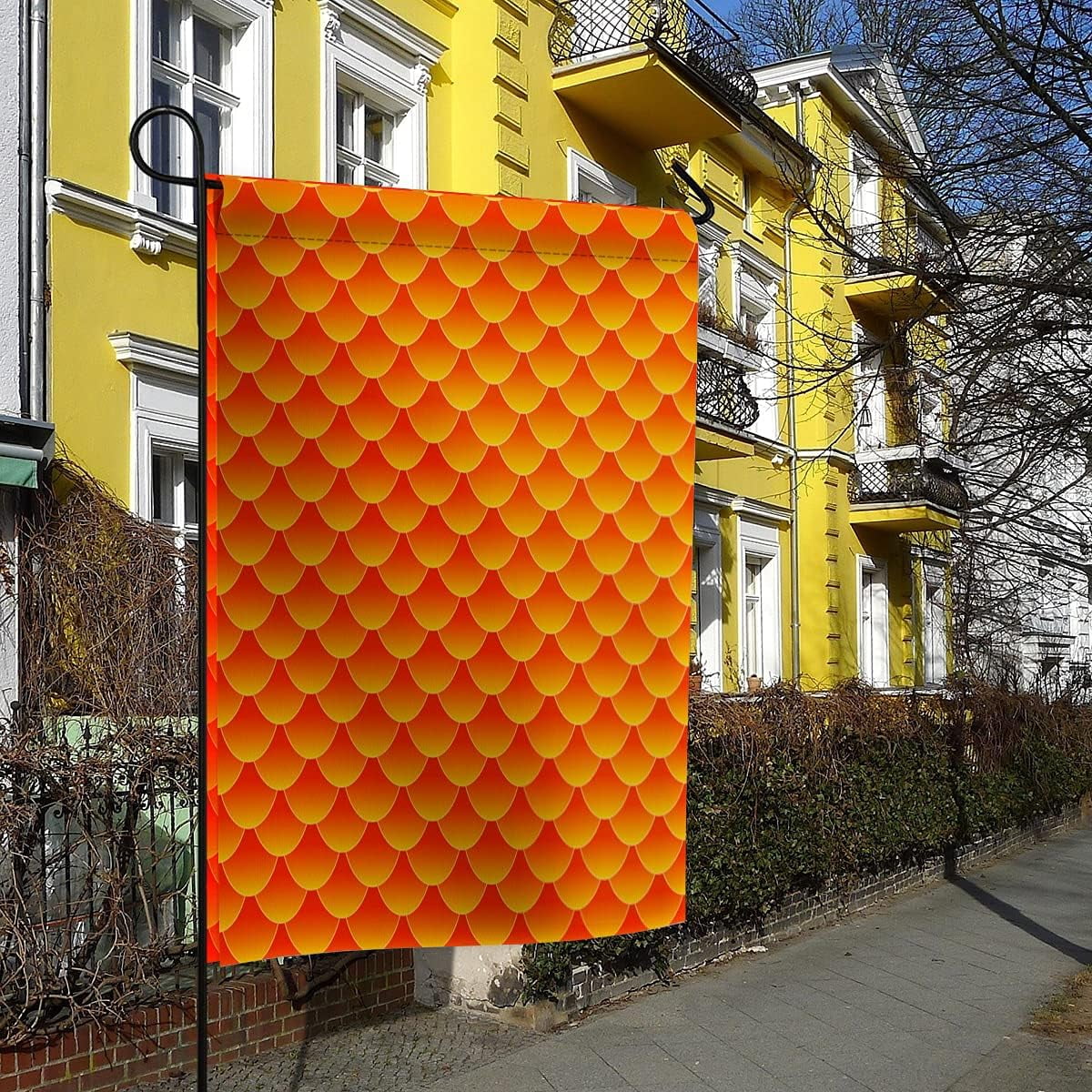 Garden Flags, Red Orange Geometric Garden Flag, Yard Decorations ...