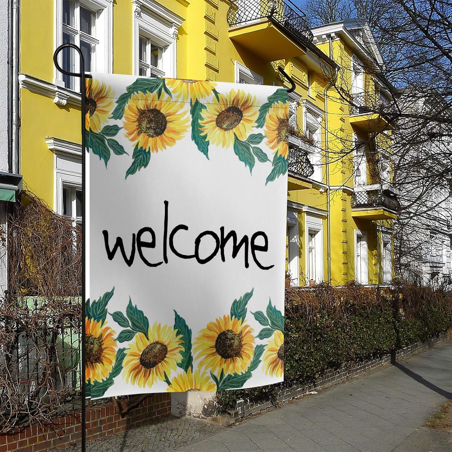 Garden Flags, Rustic Sunflower Retro Wood Grain Garden Flag, Yard ...