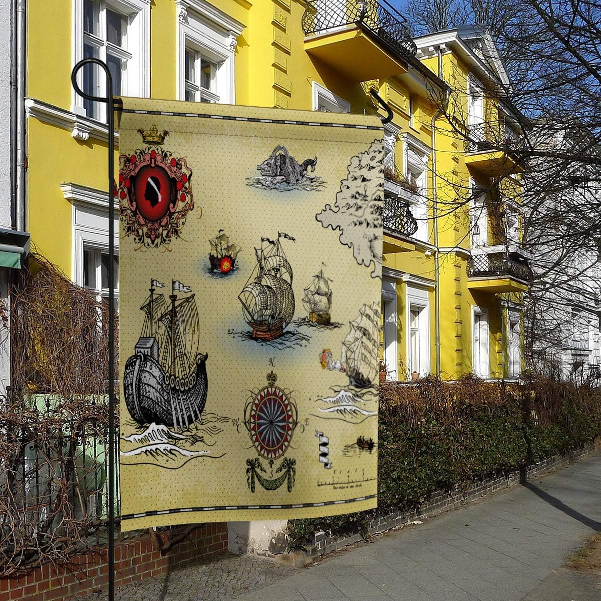 Garden Flags, Sailboat Compass Ship Garden Flag, Yard Decorations ...