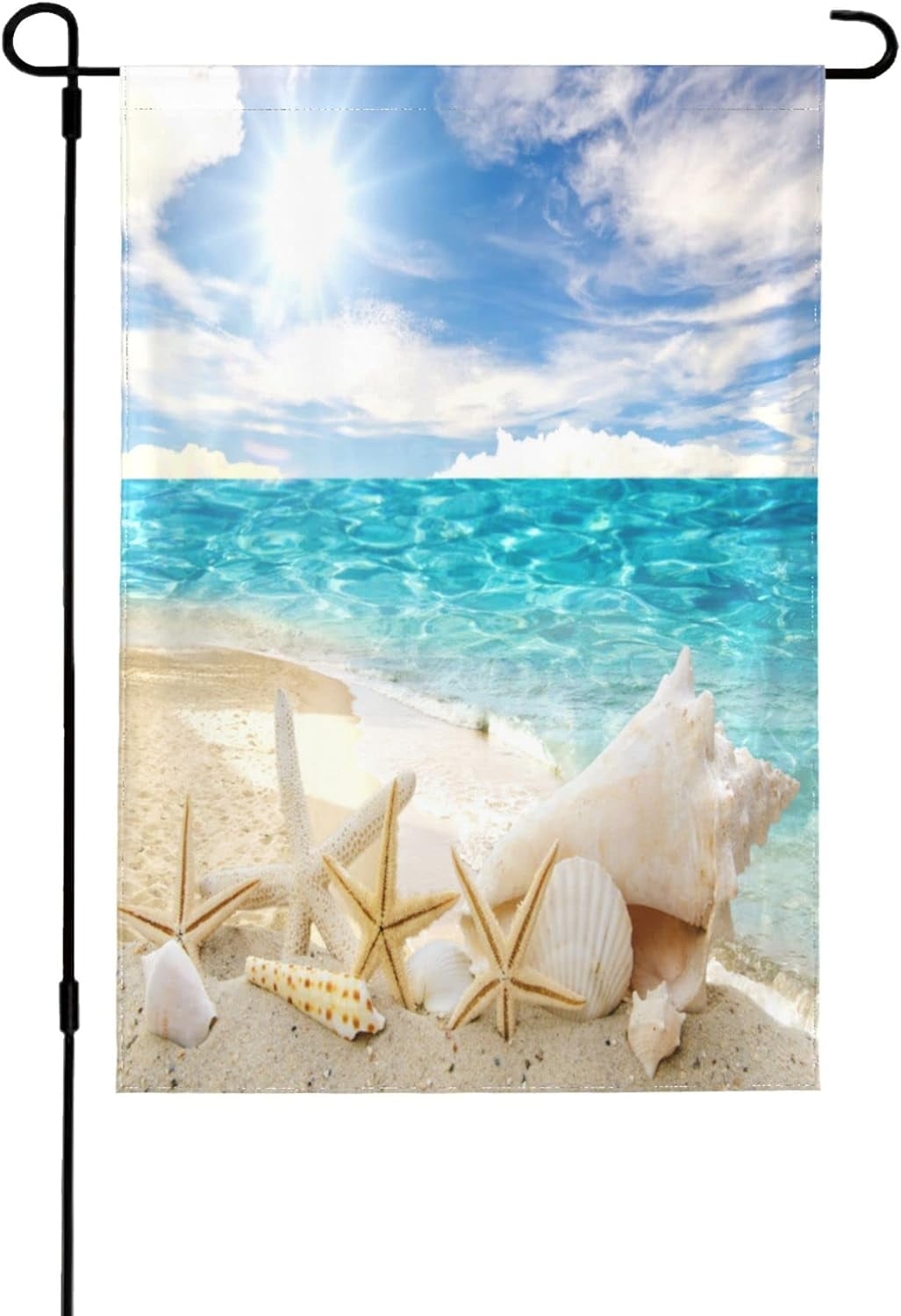 Garden Flags, Seashells On The Beach 28 X 40 inch Double Sided ...