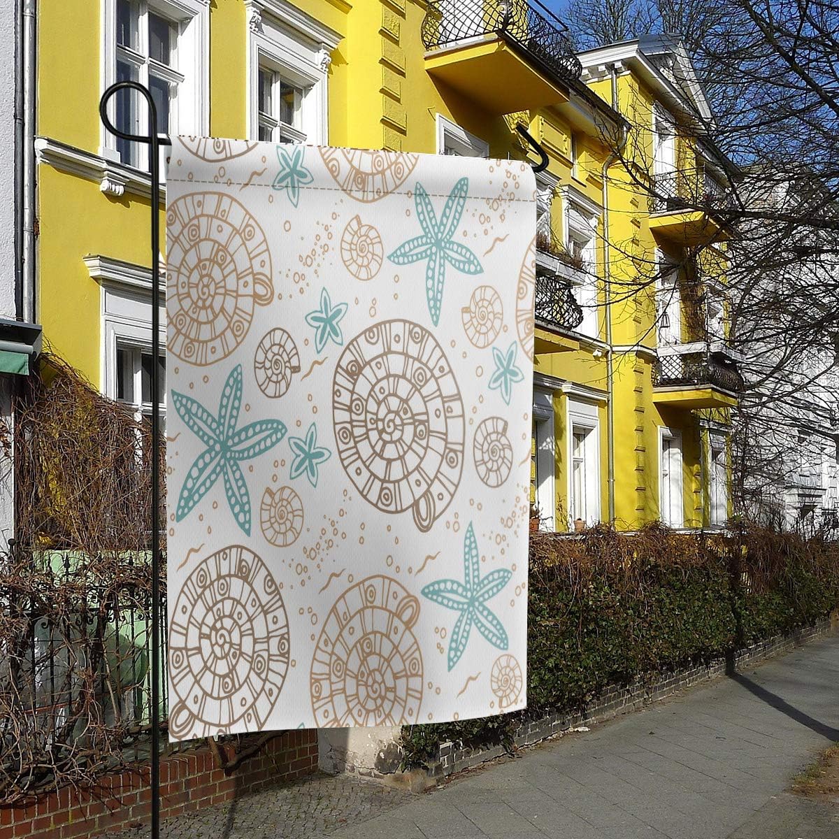 Garden Flags, Simple Shell And Sea Starfish Garden Flag, Yard ...