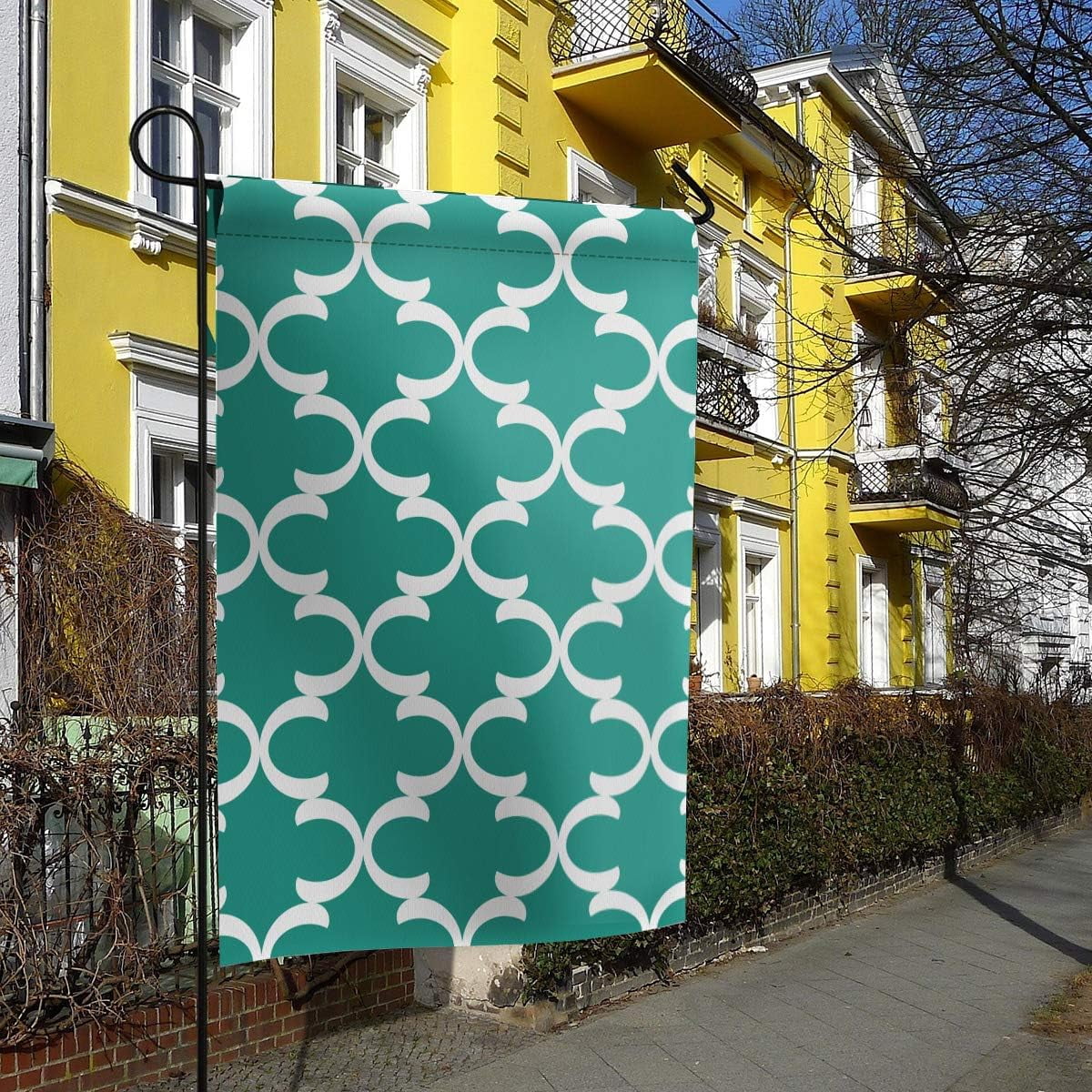 Garden Flags, Teal Green Moroccan Geometric Garden Flag, Yard ...