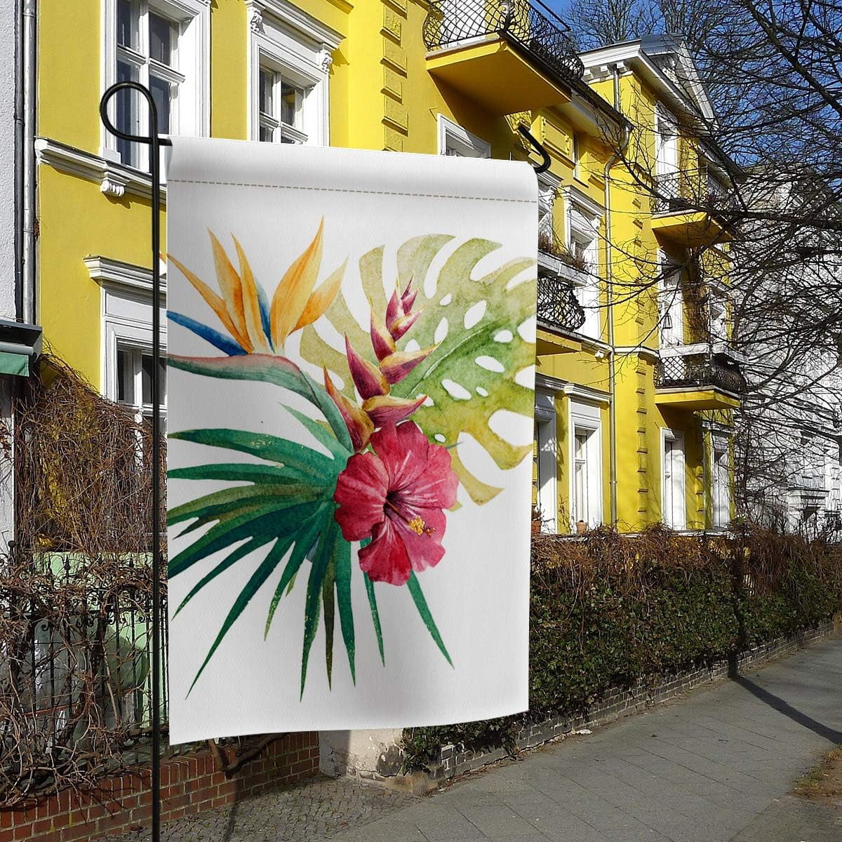 Garden Flags, Tropical Watercolor Plant Garden Flag, Yard Decorations ...