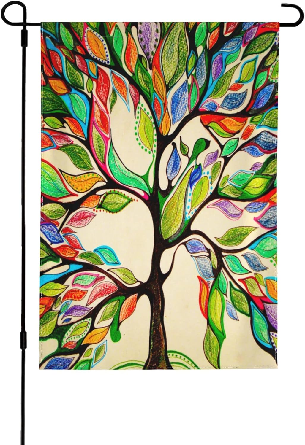 Garden Flags, Watercolor Colorful Blooming Branches 28 X 40 inch Double ...