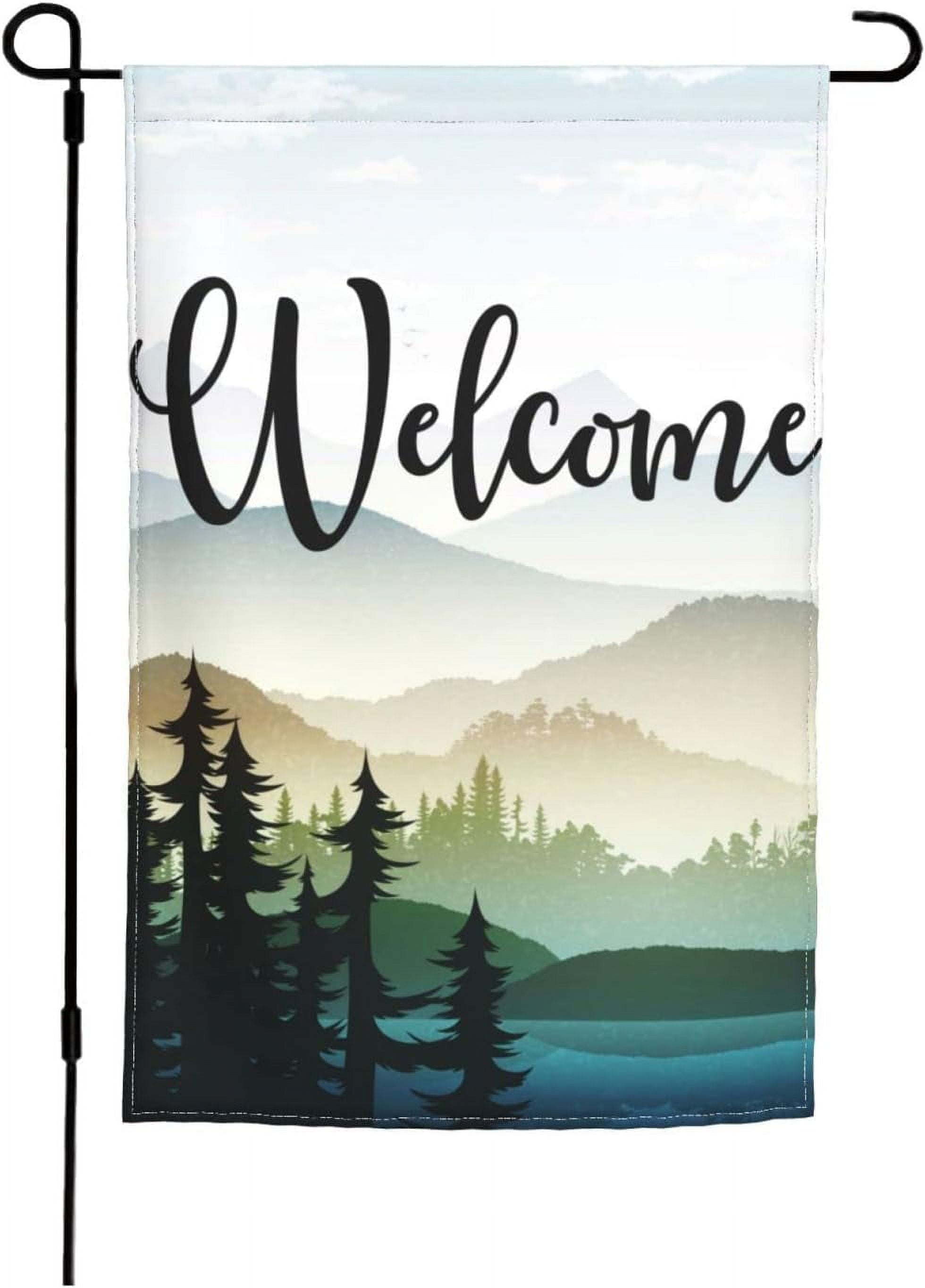 Garden Flags Watercolor Motorcycle with American Flag Design Premium ...