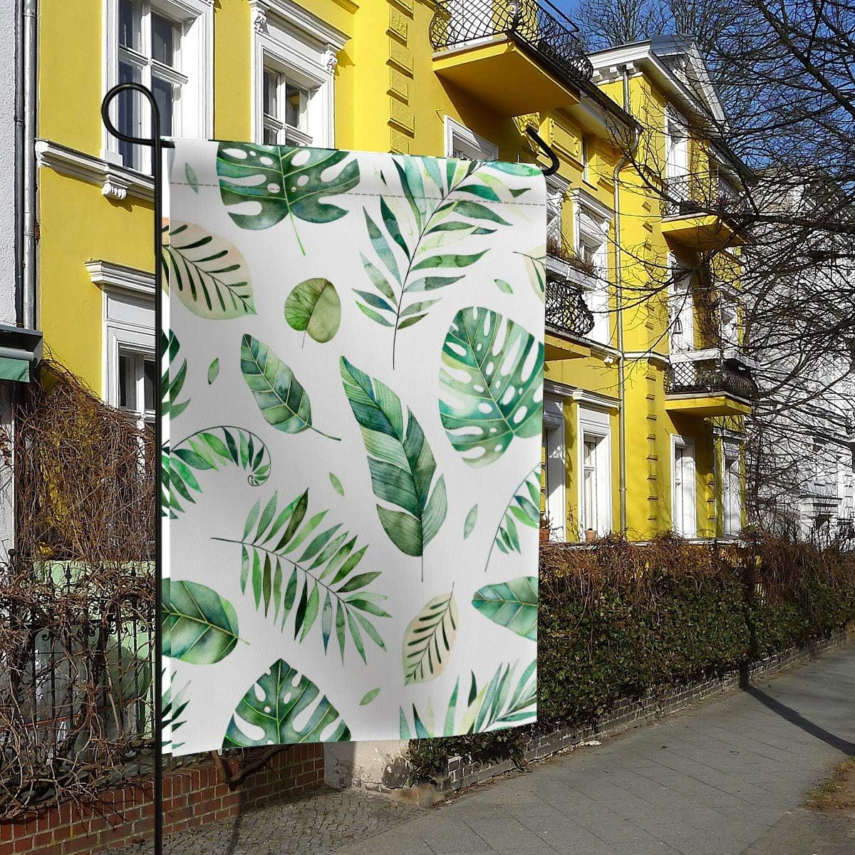 Garden Flags, Watercolor Tropical Leaves Garden Flag, Yard Decorations ...