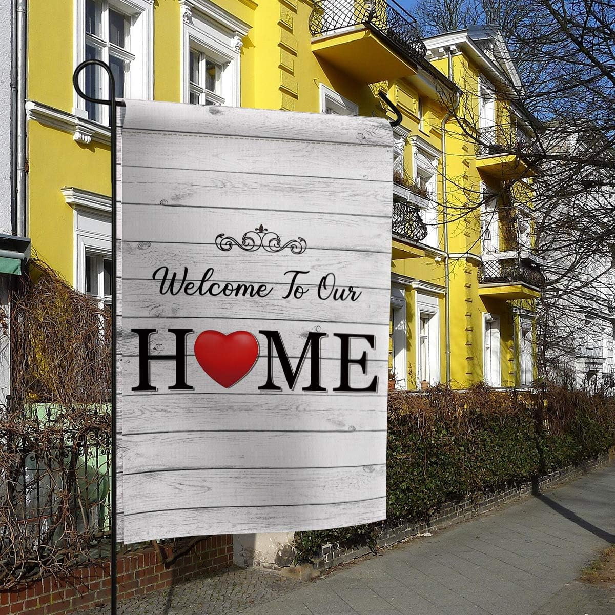 Garden Flags, Welcome To Our Home On Wood Garden Flag, Yard Decorations ...