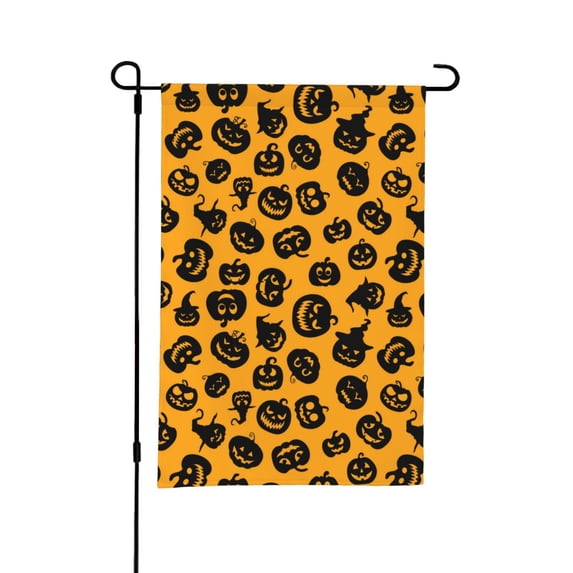 Garden Flags - pumpkins print halloween Double Sided 12 x 18 Inch Yard ...