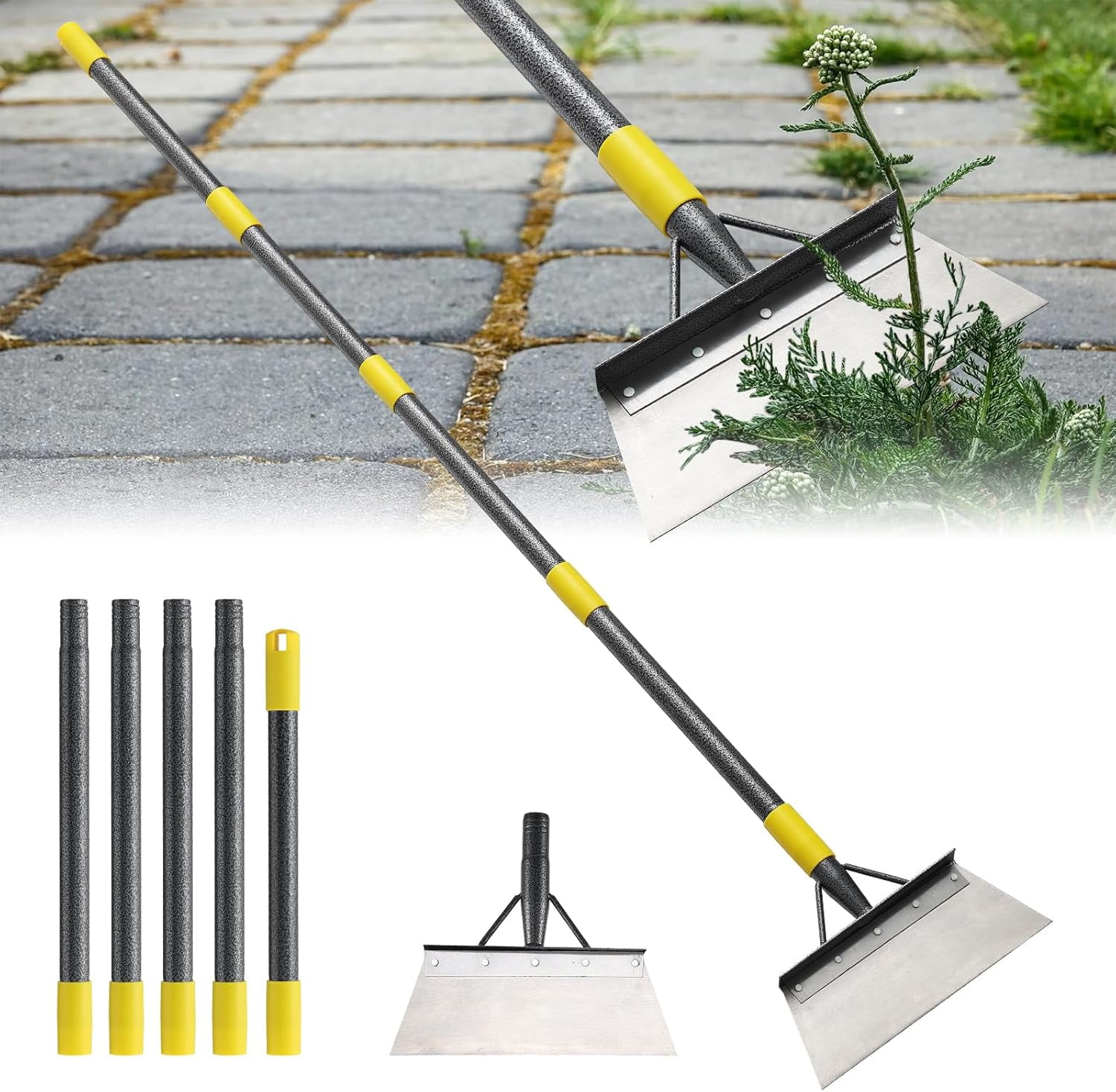 Garden Flat Shovel, 74 inch Floor Scraper Weeding Tool for Sidewalks ...