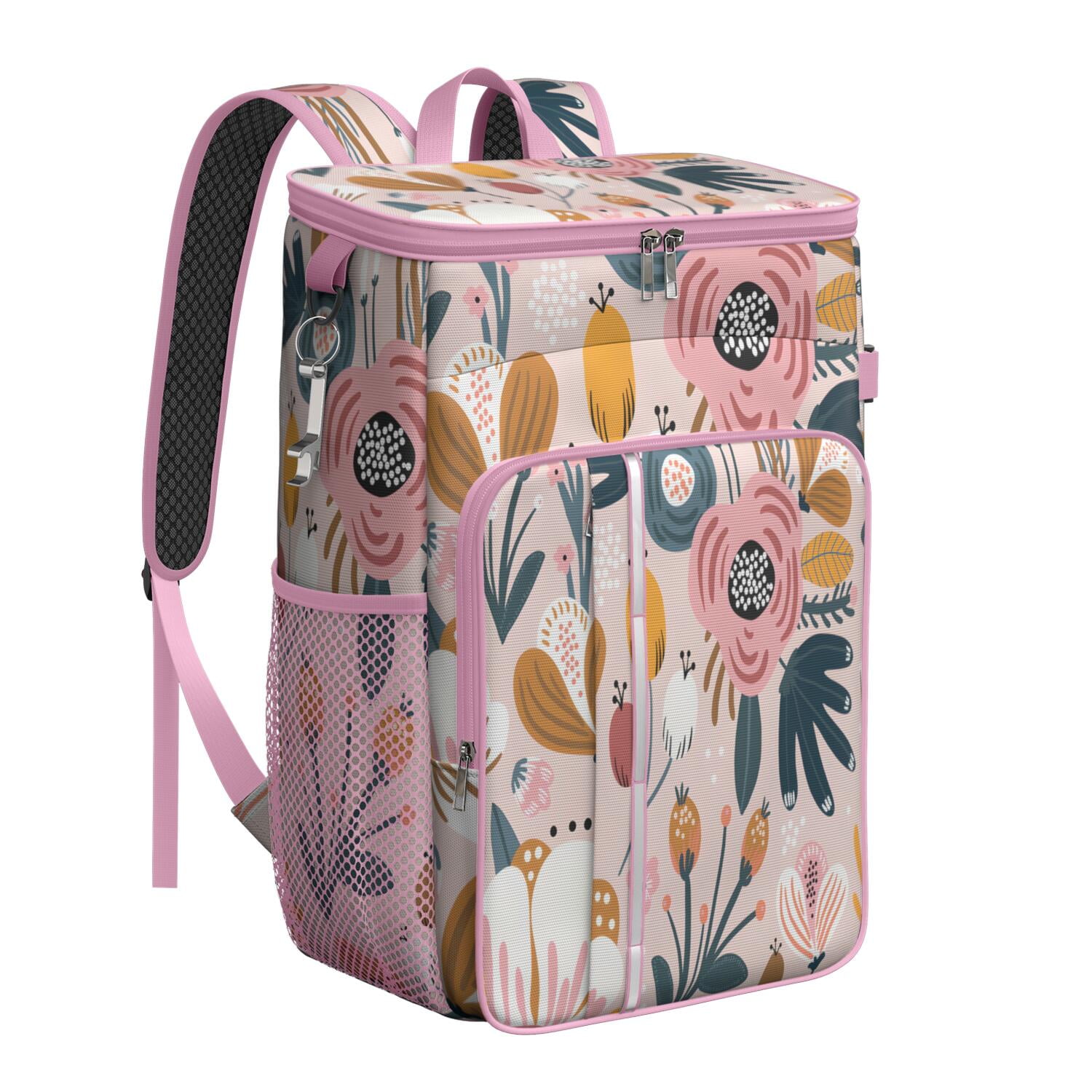 Garden Floral Aesthetic Design Backpack Cooler - 20L High Capacity ...