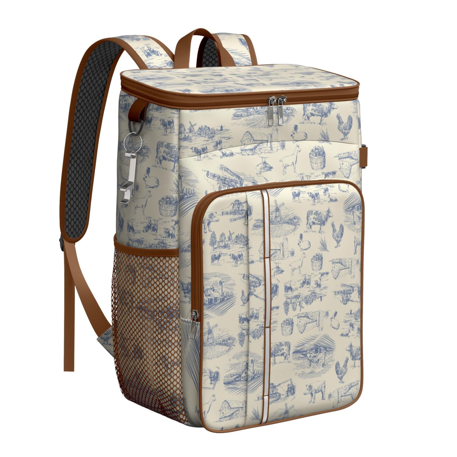 Garden Floral Print Backpack Cooler - 20L High Capacity, Multiple ...