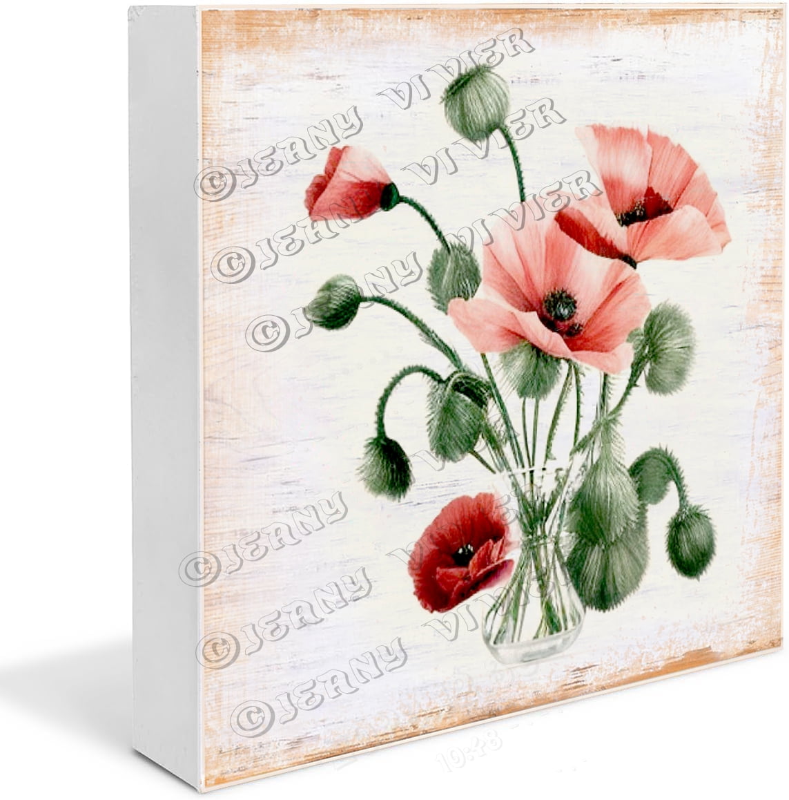 Garden Flower Poppy Decor Poppy Gifts Wood Box Signs Floral Decor ...