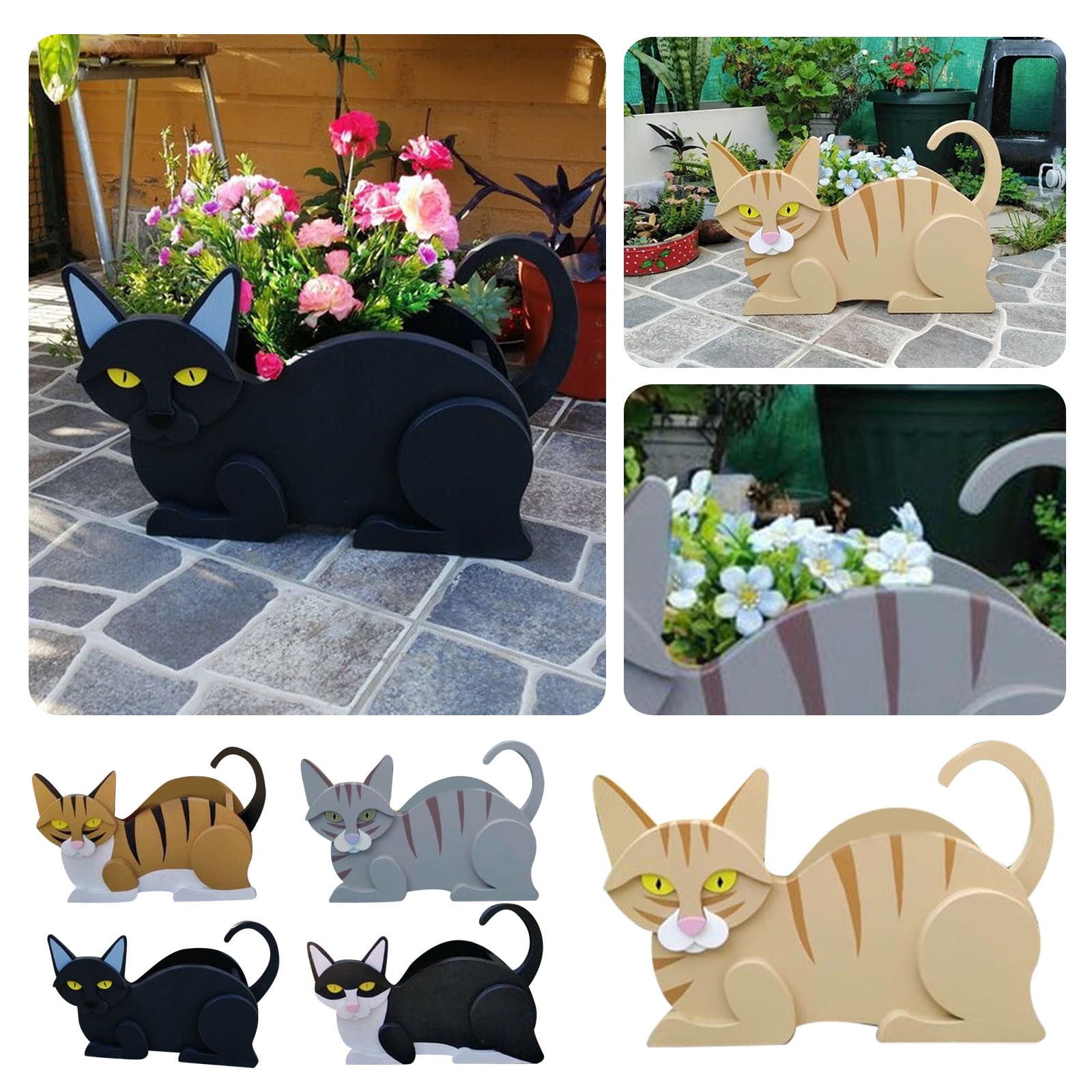Garden Flower Pot Cat Poodle Chihuahua Cute Animal Planters Flower Pot ...
