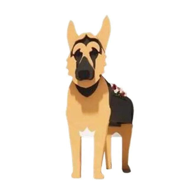 Garden Flower Pot Cute Dog Shaped Planter Samoyed Labrador Shepherd Dog ...