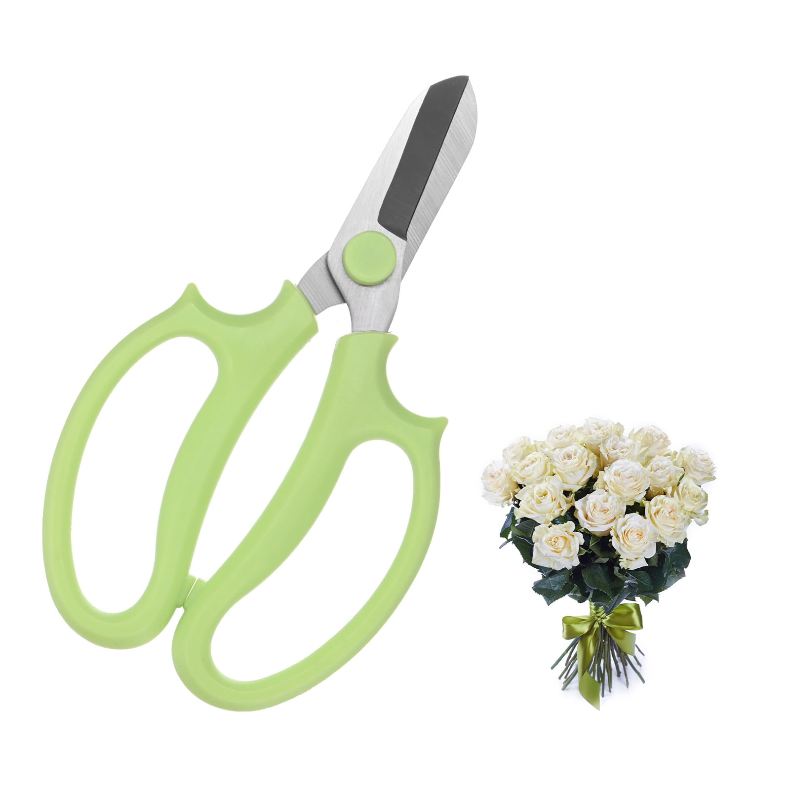 Garden Flower Scissor, 18cm Stainless Steel Floral Shear Round Blade ...