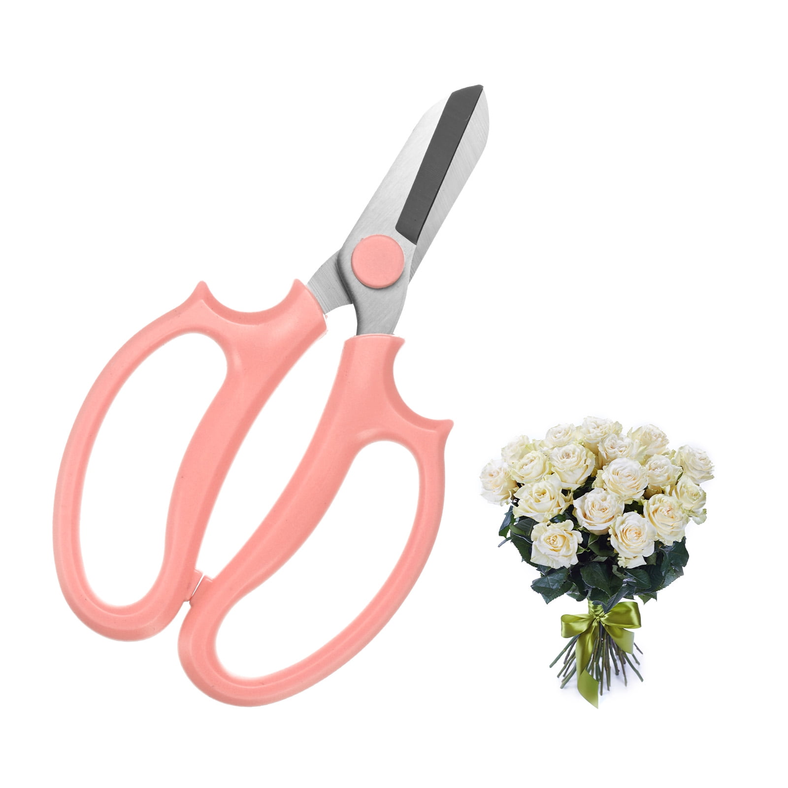 Garden Flower Scissor, 18cm Stainless Steel Floral Shear Round Blade ...