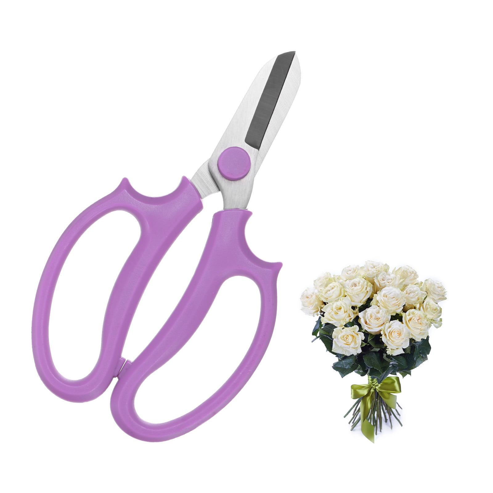 Garden Flower Scissor, 18cm Stainless Steel Floral Shear Round Blade ...