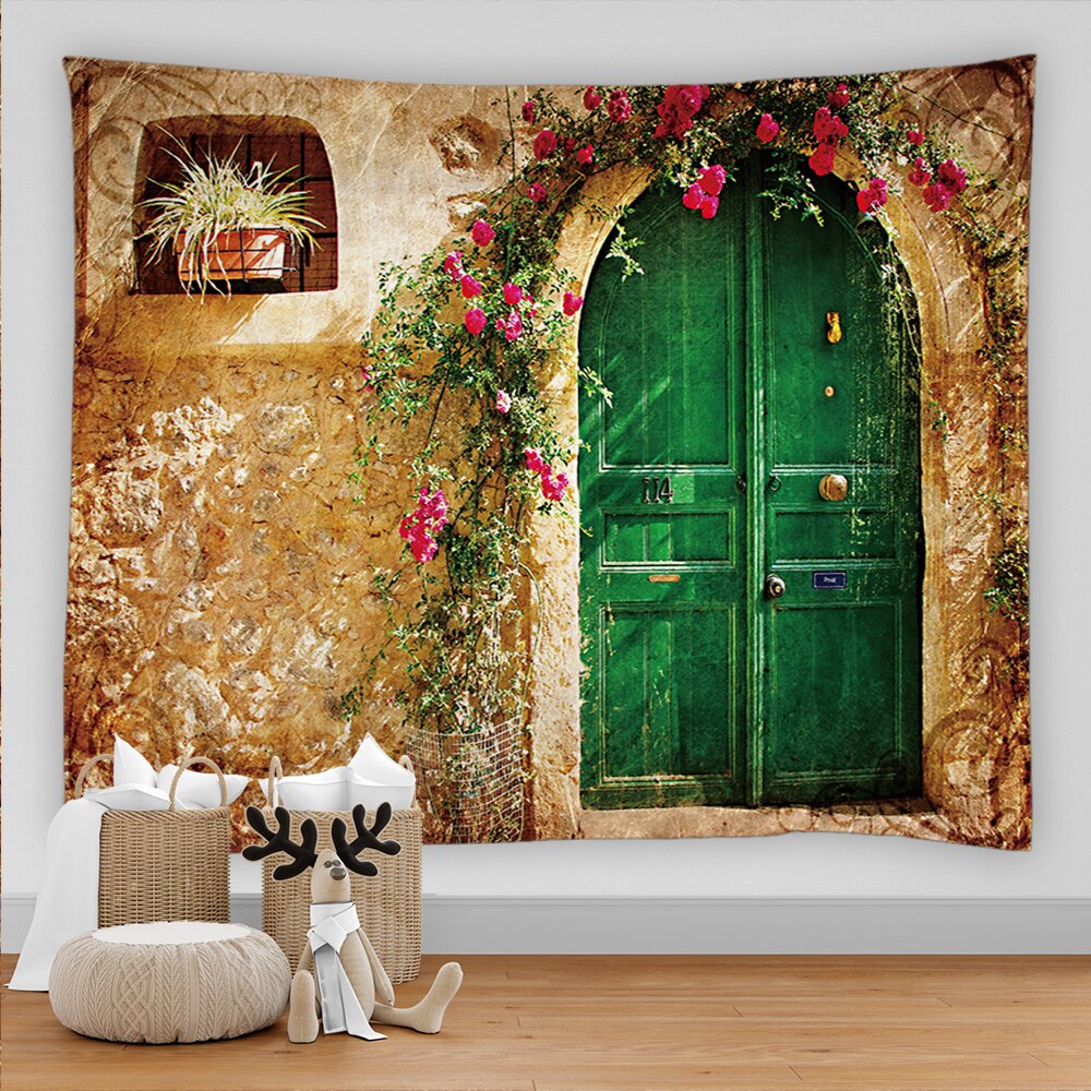 Garden Flowers Rural landscape Wall Hanging Rock Idyllic Scenery ...